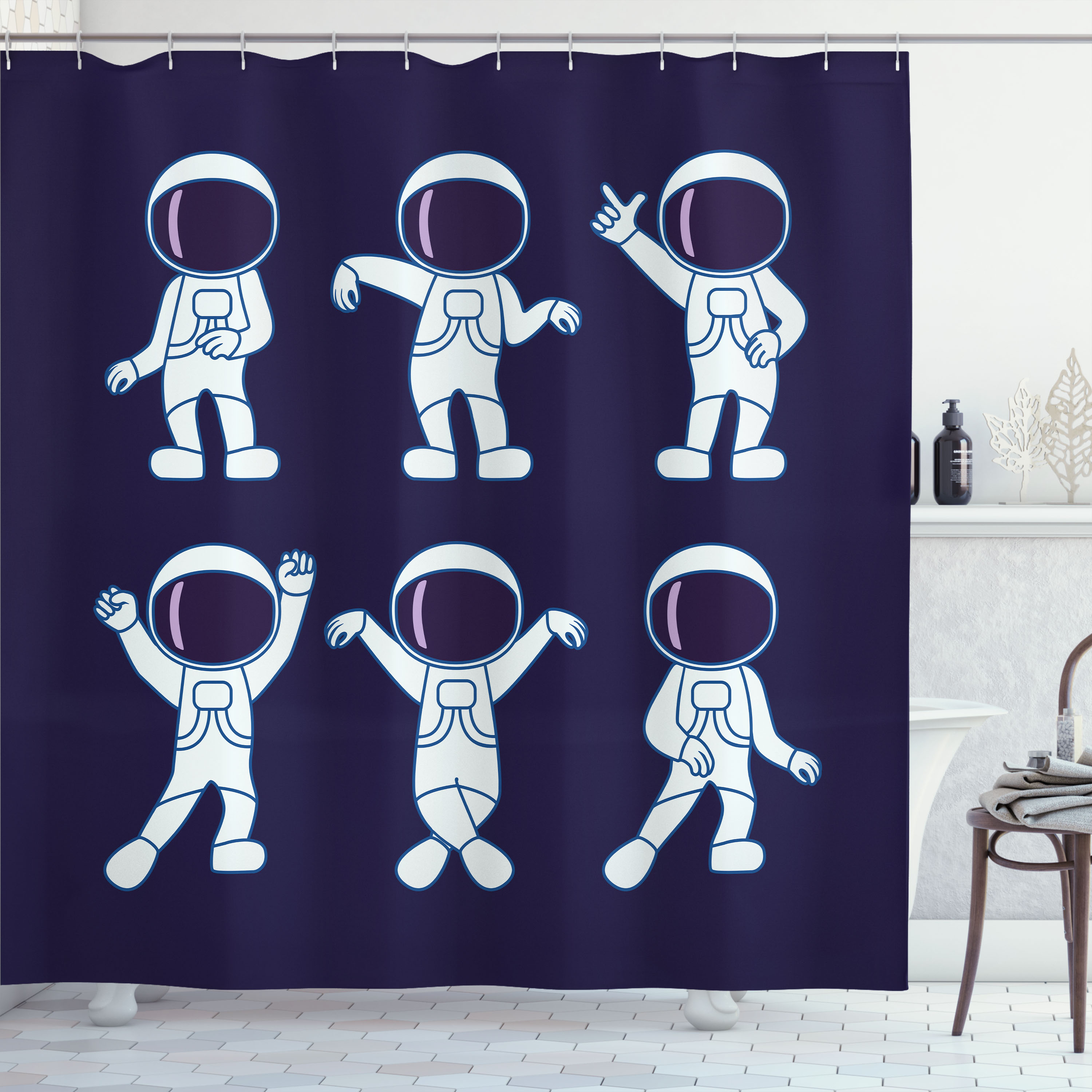 Ambesonne Science Party Shower Curtain, Dancing Astronauts, 69"Wx84"L ...