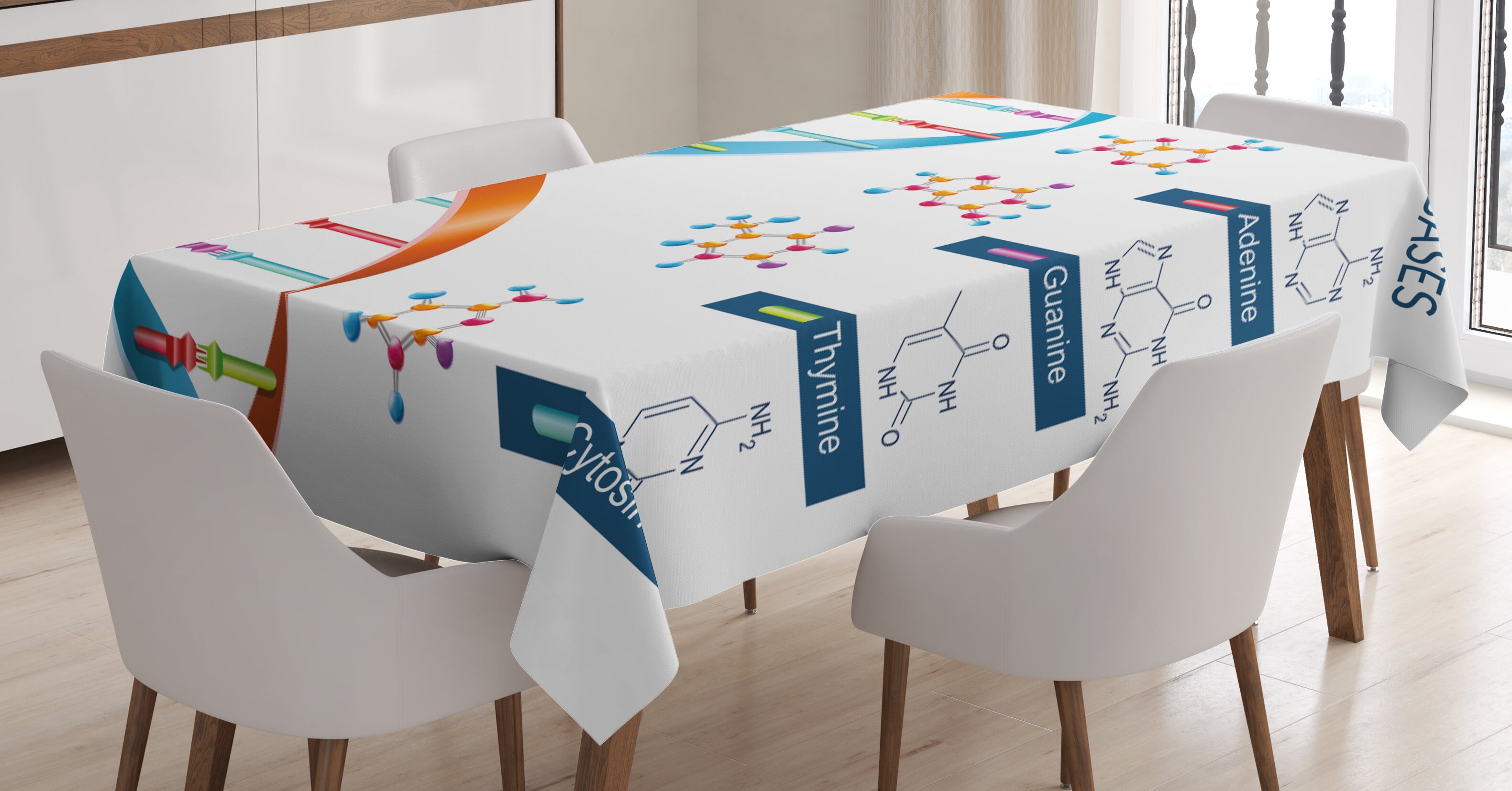 Ambesonne Science Tablecloth Rectangular Table Cover, Biochemistry Fun ...