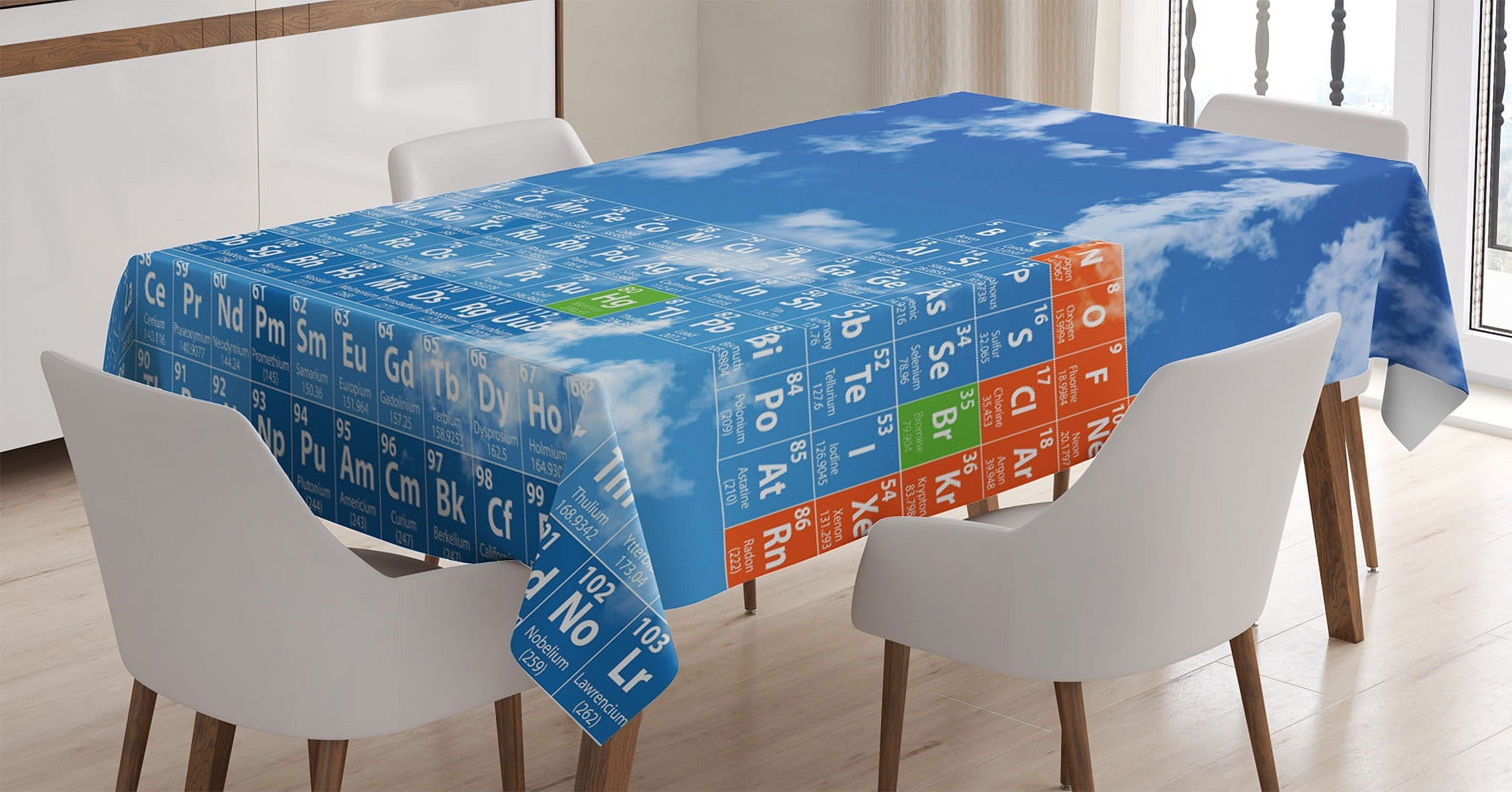 Ambesonne Science Tablecloth Rectangular Table Cover, Clouds and ...
