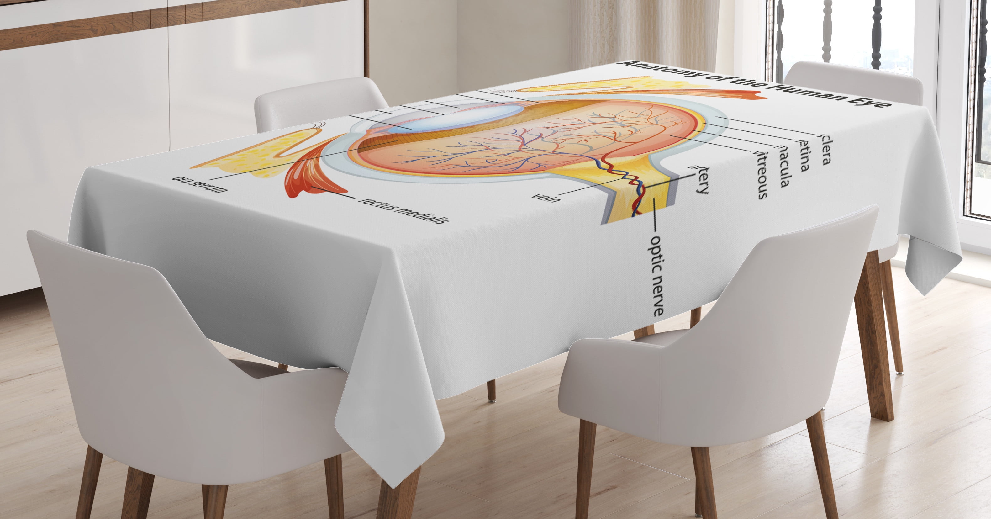 Ambesonne Science Tablecloth Rectangular Table Cover, Eye Cornea Pupils ...