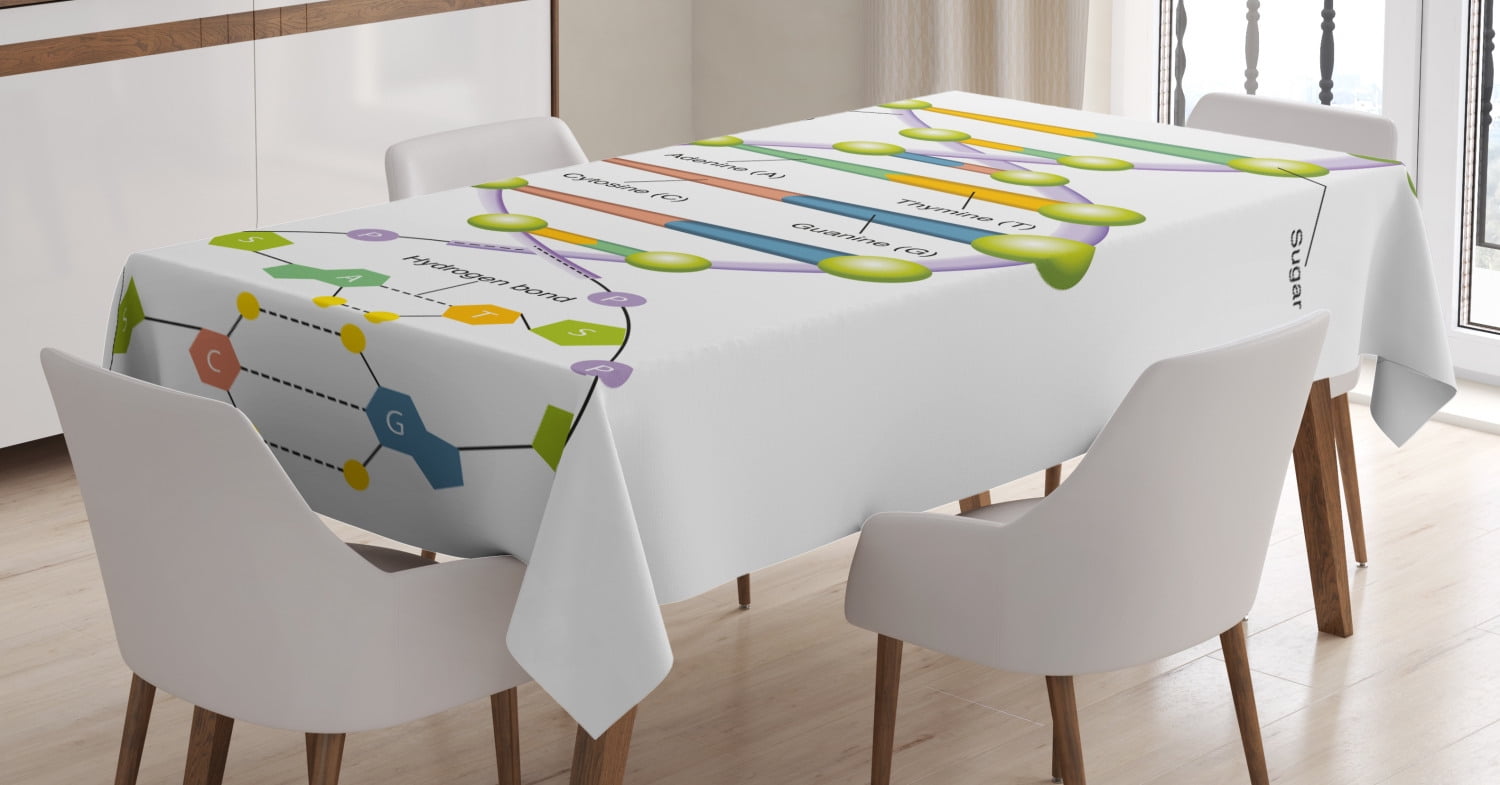 Ambesonne Science Tablecloth Rectangular Table Cover, Genetic Code Fun ...