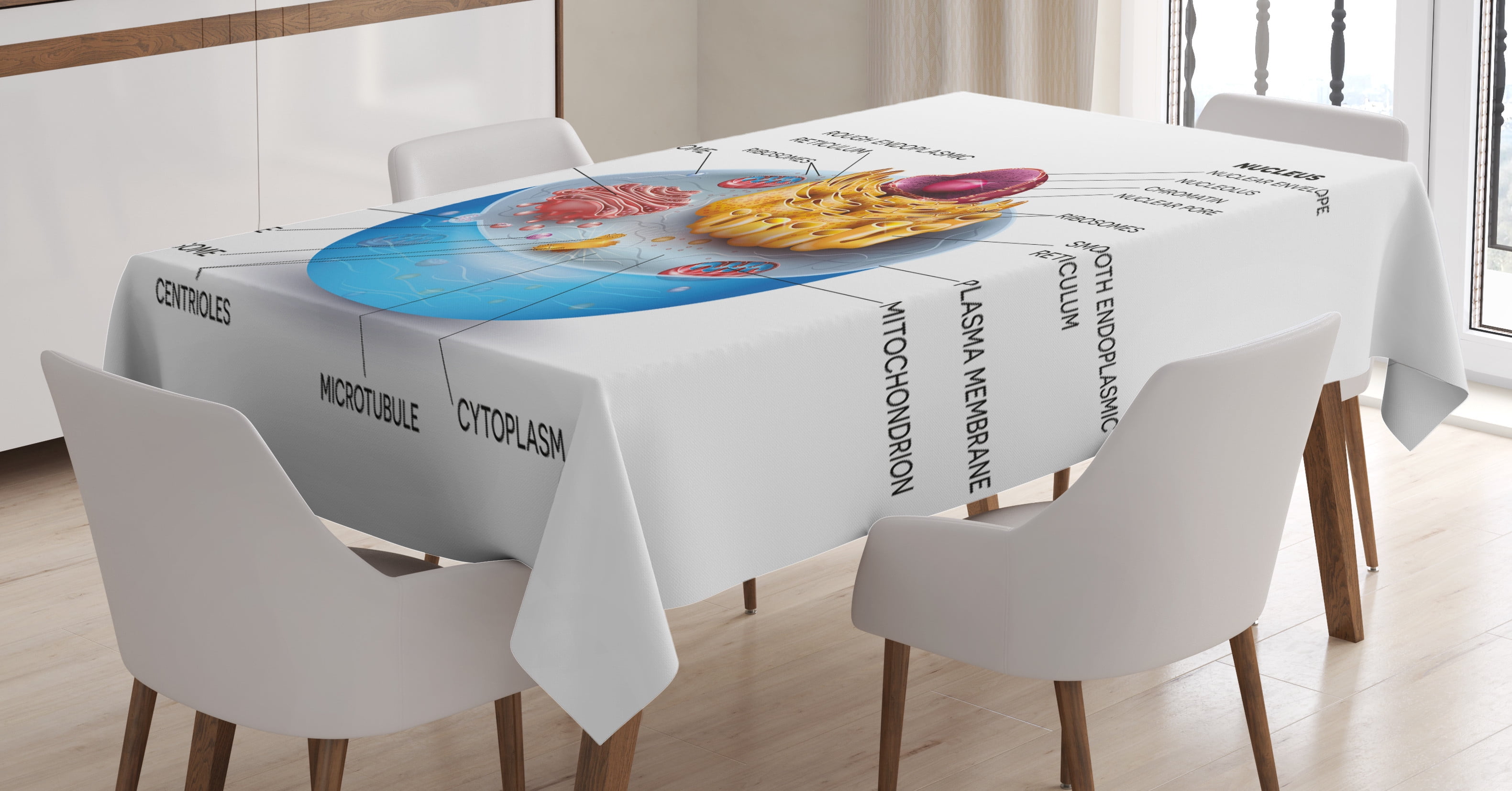Ambesonne Science Tablecloth Rectangular Table Cover, Microscopic Parts ...