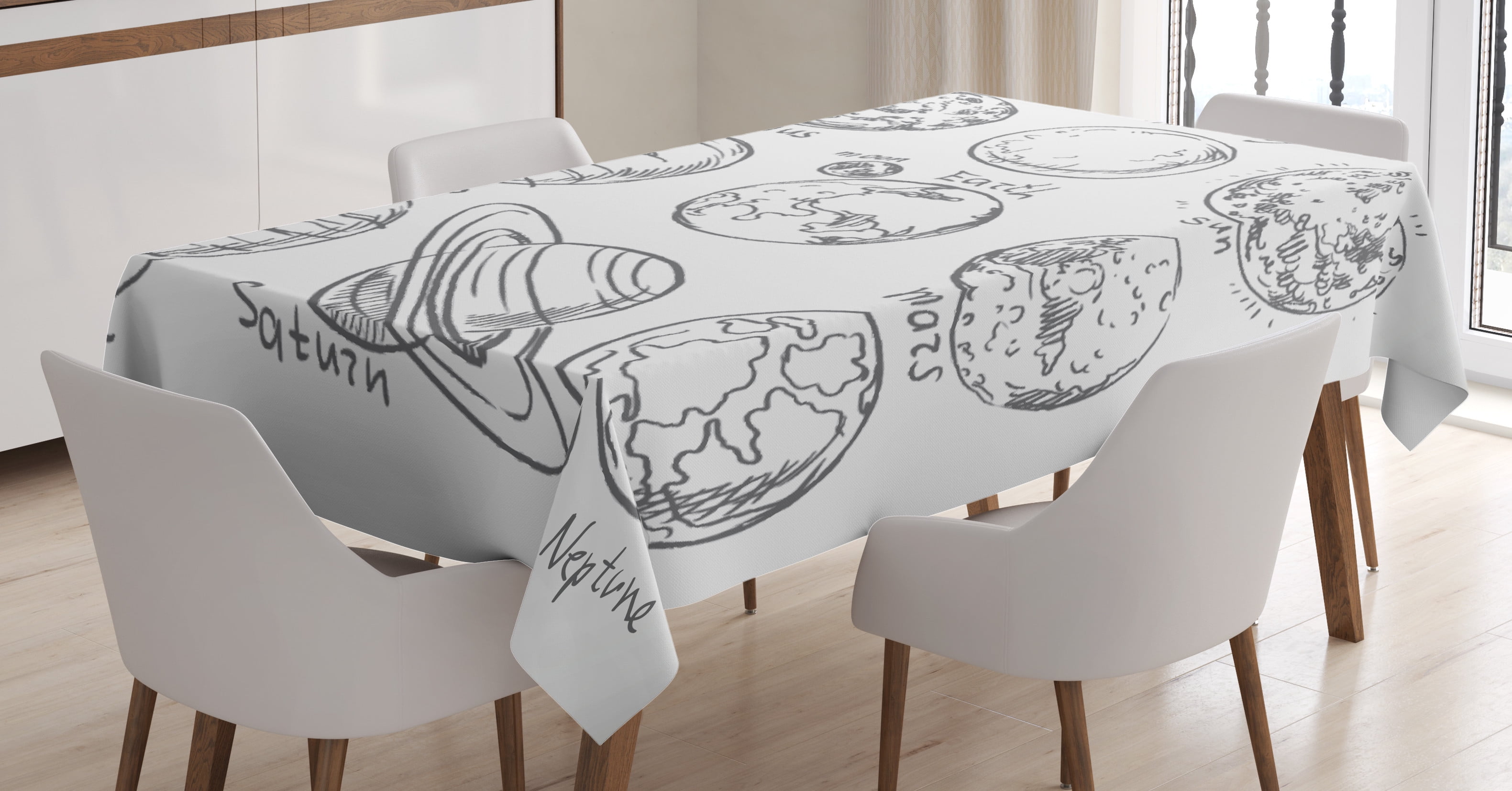Ambesonne Science Tablecloth Rectangular Table Cover, Solar System ...