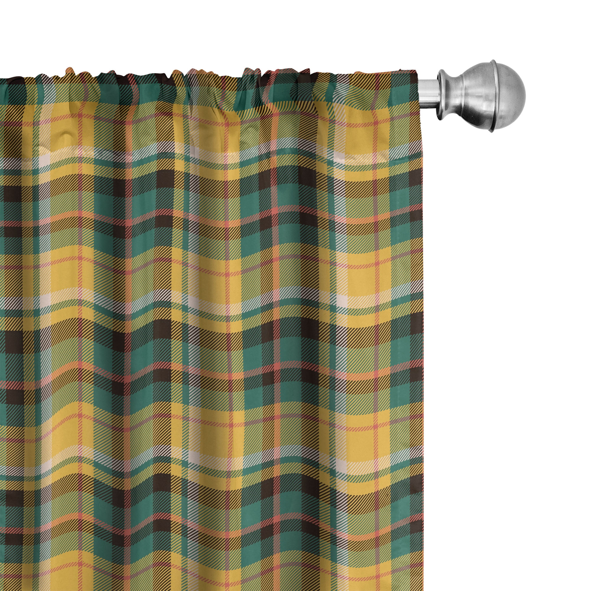 Ambesonne Scottish Tartan Curtains, Vintage Plaid Art, Pair of 28"x95 ...