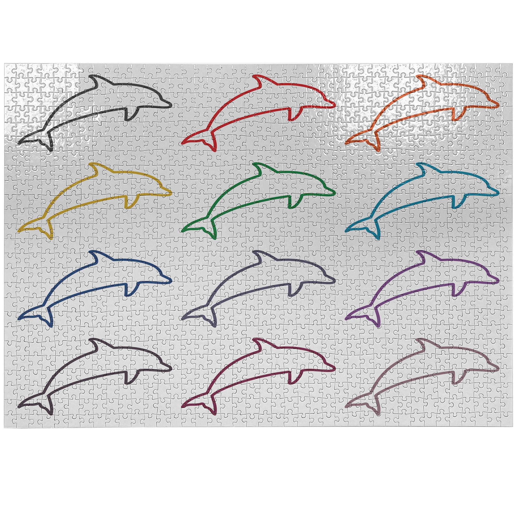 Ambesonne Sea Animals Jigsaw Puzzle, Jumping Dolphins, Heirloom-Quality ...