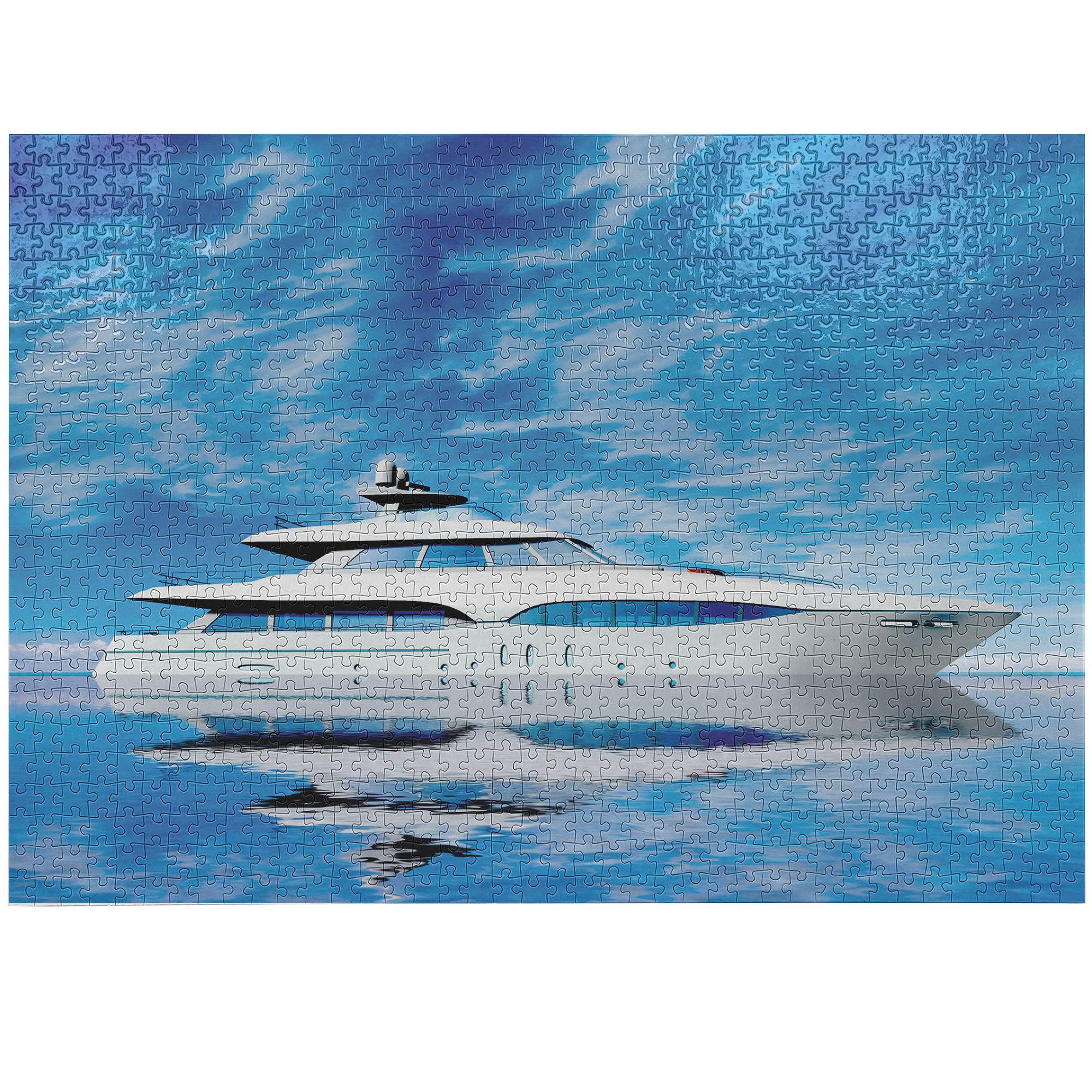 Ambesonne Seascape Jigsaw Puzzle Durable Cardboard, Yacht on Water ...
