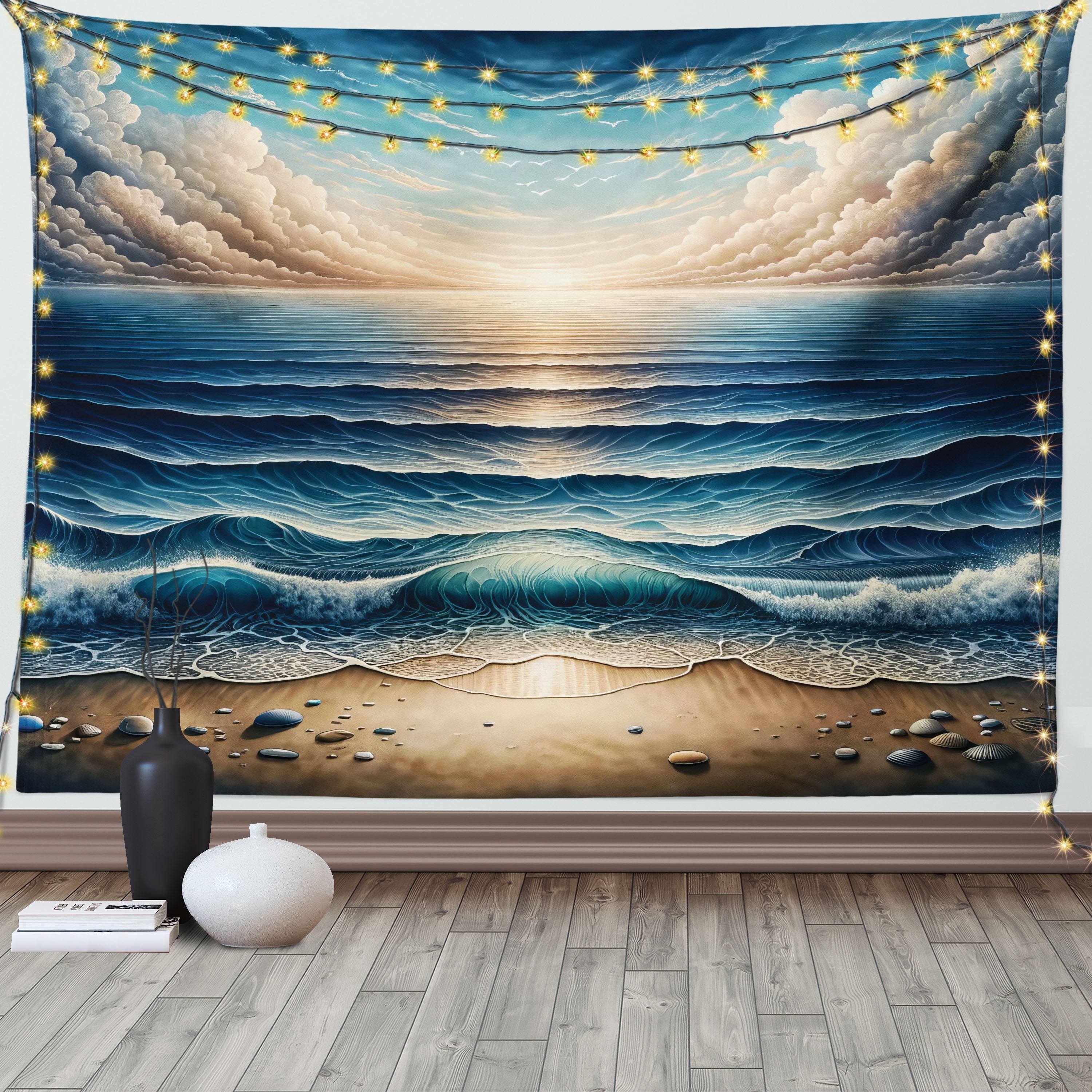 Ambesonne Seascape Tapestry Wall Hanging, Fish Eye Effect Oceanic, 80 ...