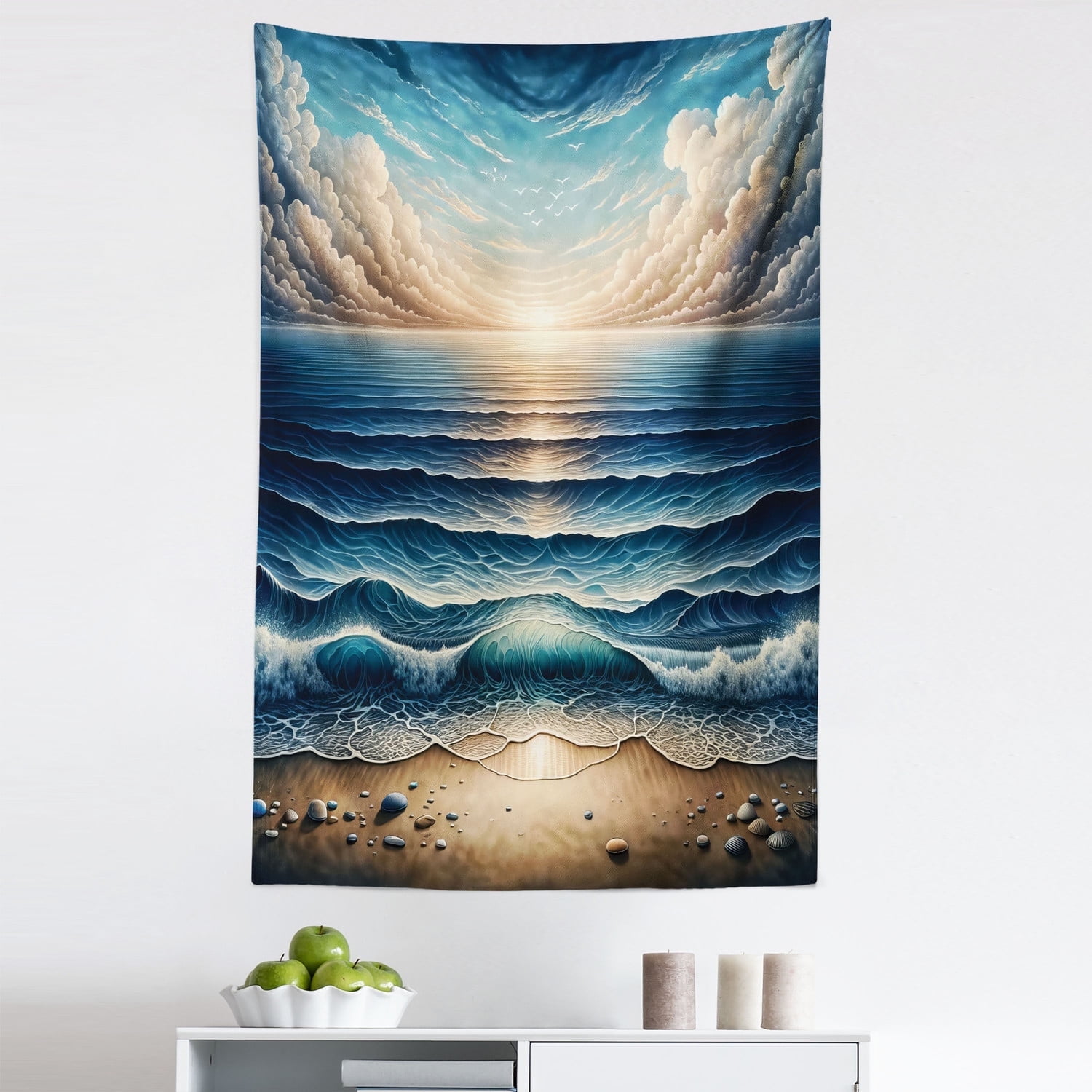 Ambesonne Seascape Wall Hanging Tapestry, Fish Eye Effect Oceanic, 30 ...