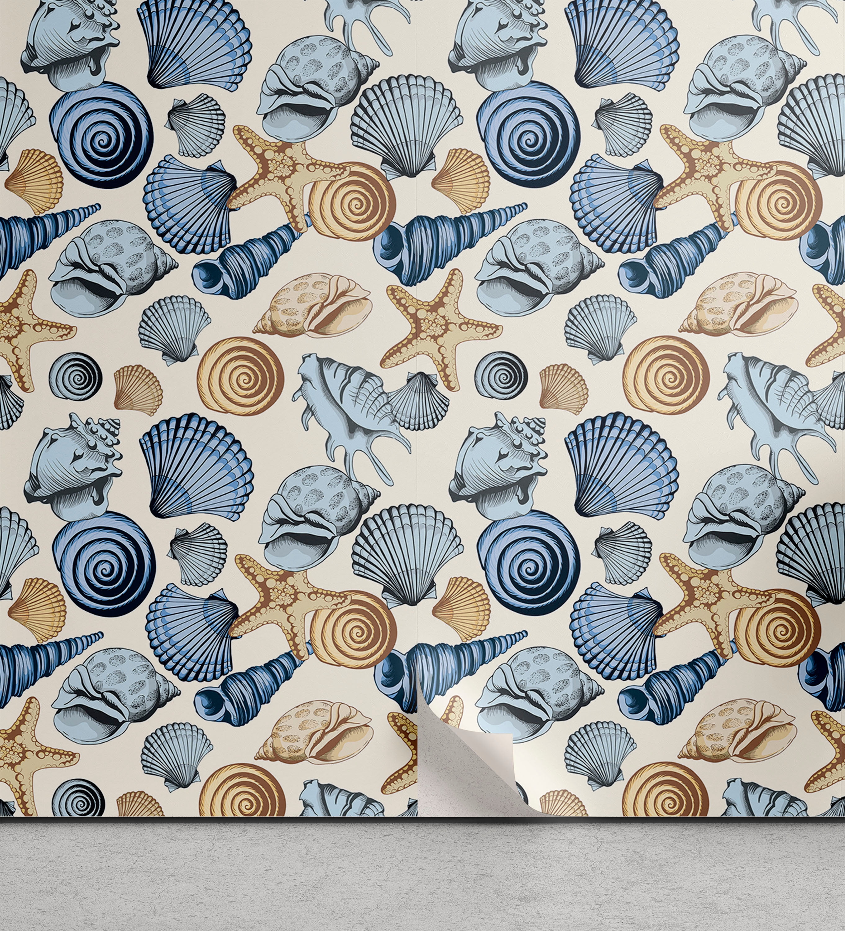 Ambesonne Seashells Peel & Stick Wallpaper for Home, Beachy Vibe ...