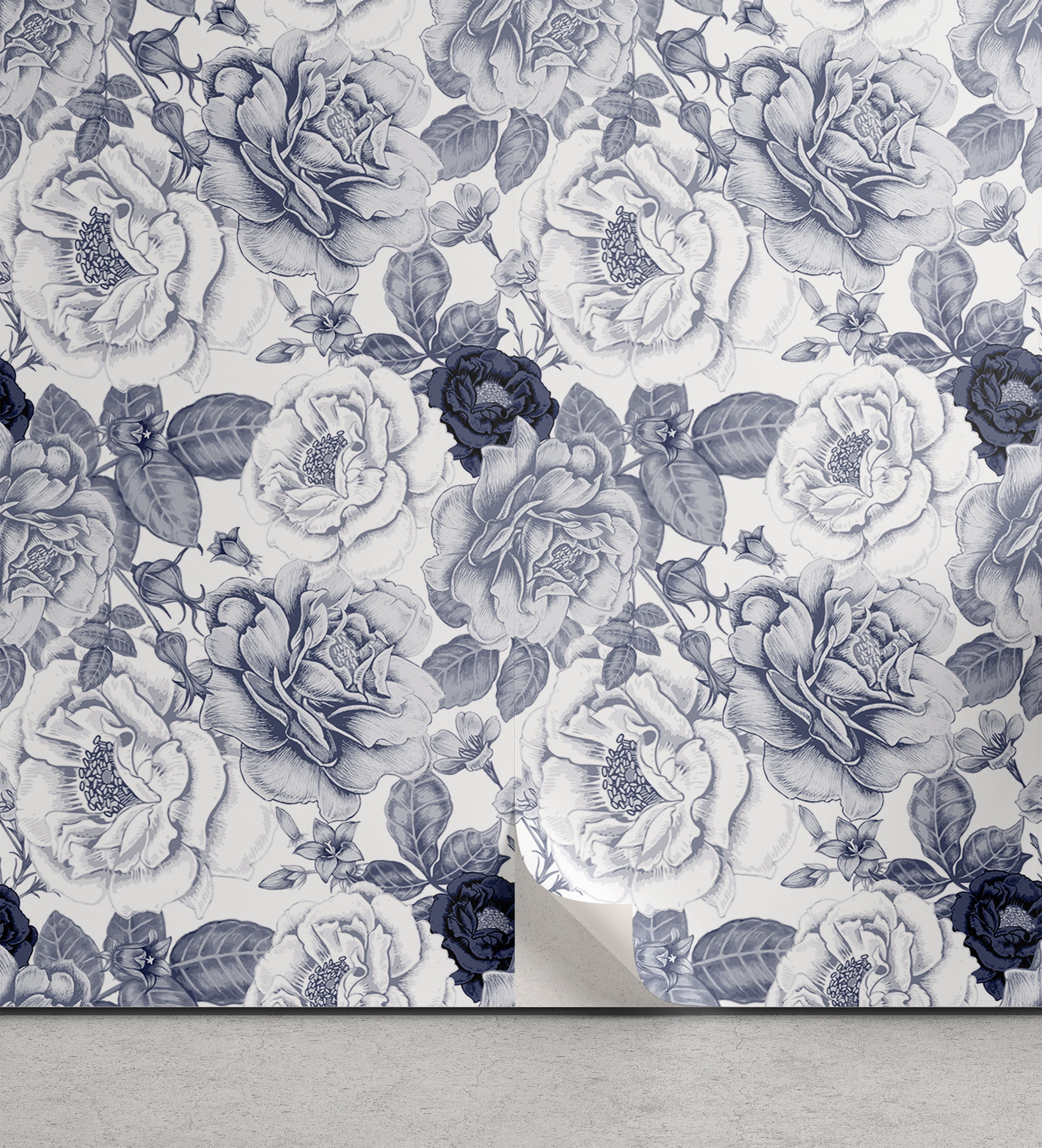 Ambesonne Shabby Flora Peel & Stick Wallpaper for Home, Garden Spring ...