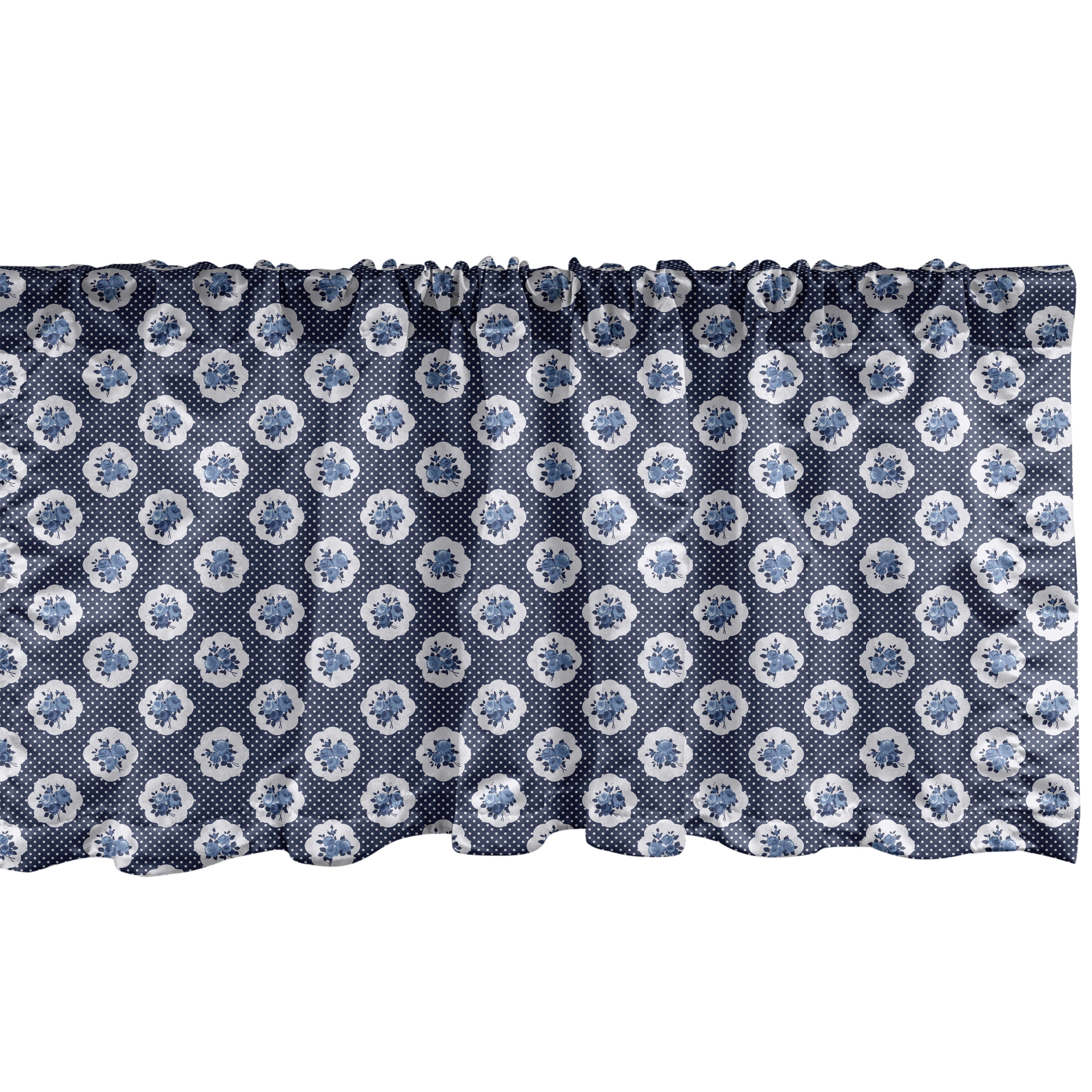 Ambesonne Shabby Flora Window Valance, Motifs Dots Flowers, 54" X 12 ...