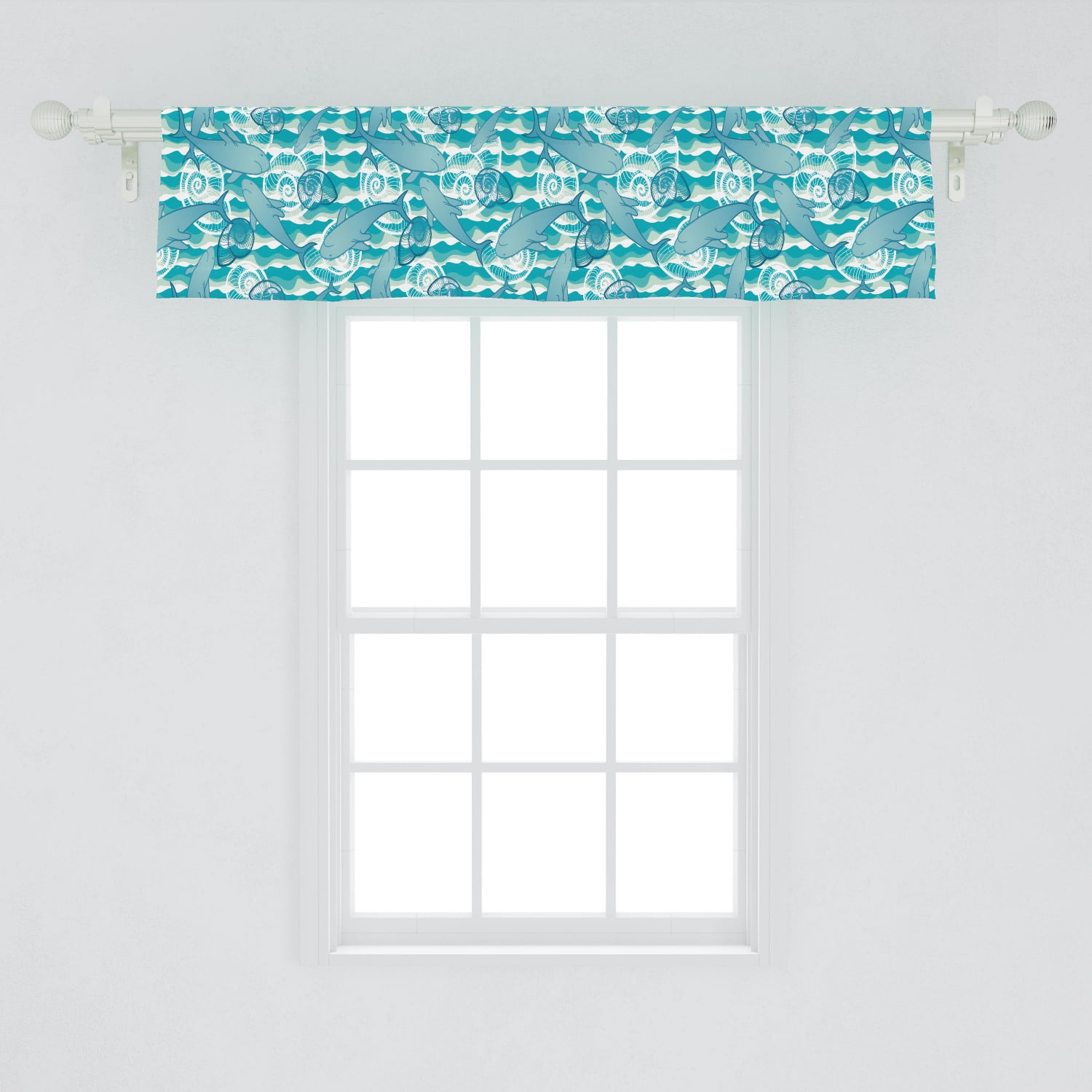 Ambesonne Shark Window Valance, Selachimorpha Big Mammal Fish Carnivore ...