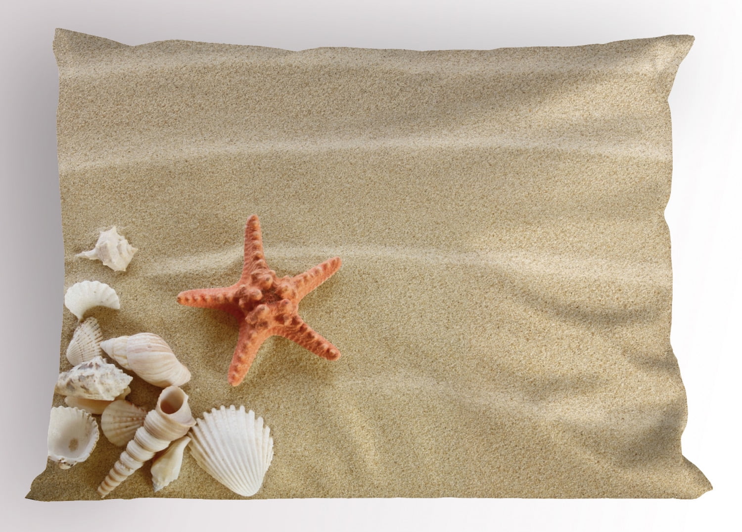 Ambesonne Shell Pillow Sham, Exotic Seashells with Sand, 26" X 20 ...