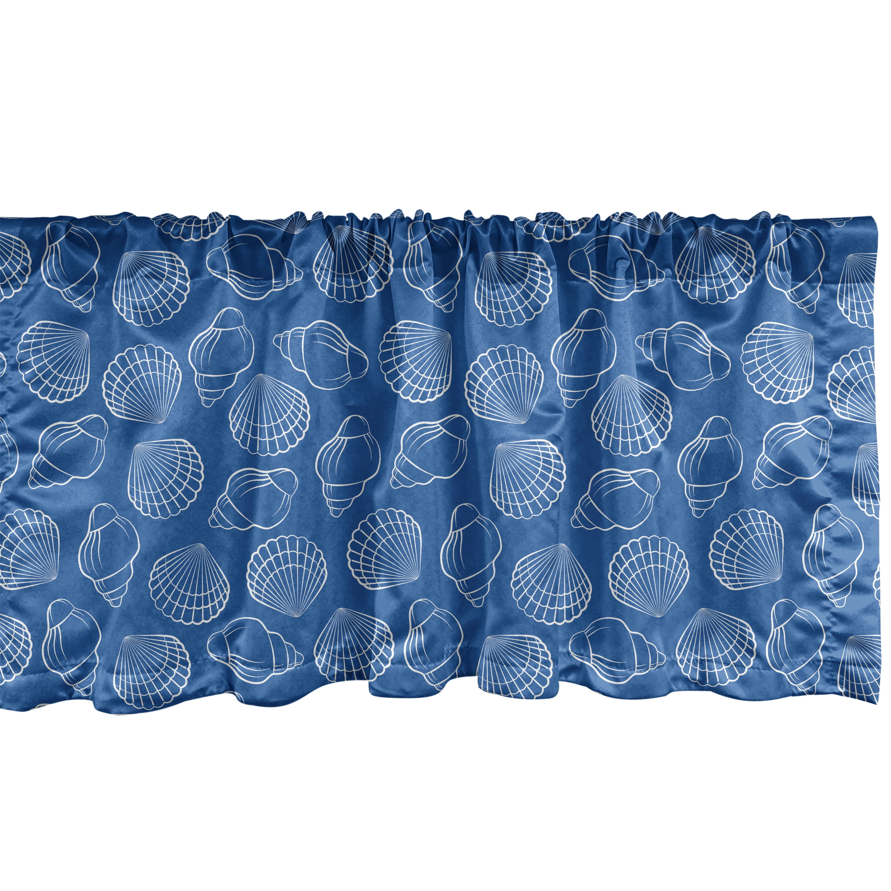 Ambesonne Shell Window Valance, Seashells Outline Simplistic, 54" X 12 ...