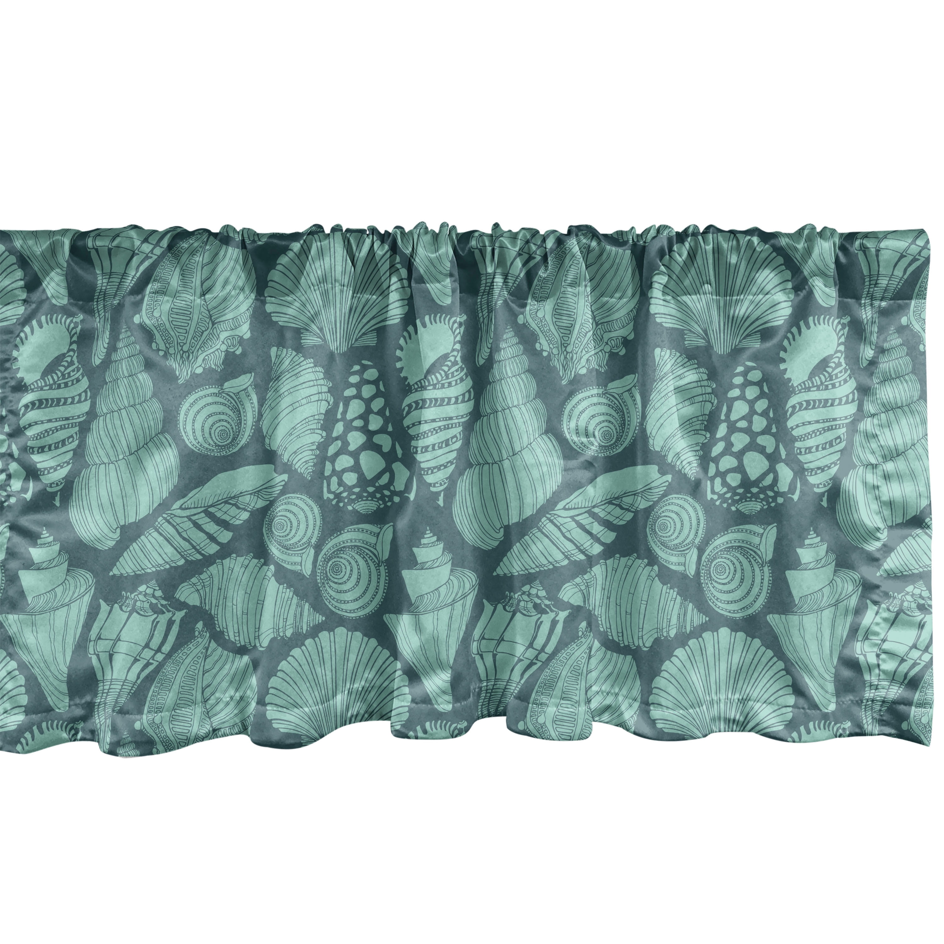Ambesonne Shells Window Valance, Marine Concept Elements Design of ...