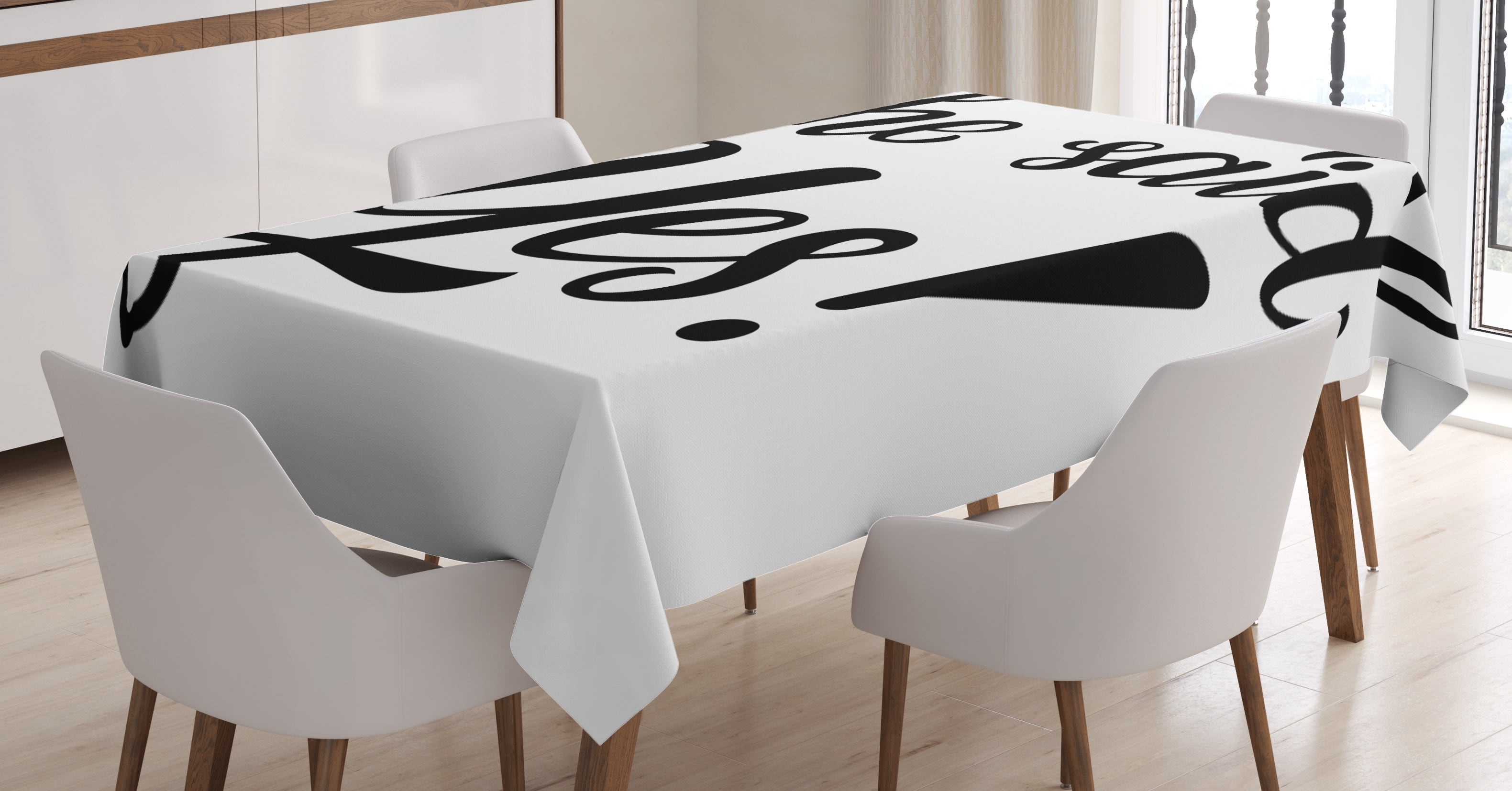 Ambesonne Sketchy Tablecloth Rectangular Table Cover, She Said Yes ...
