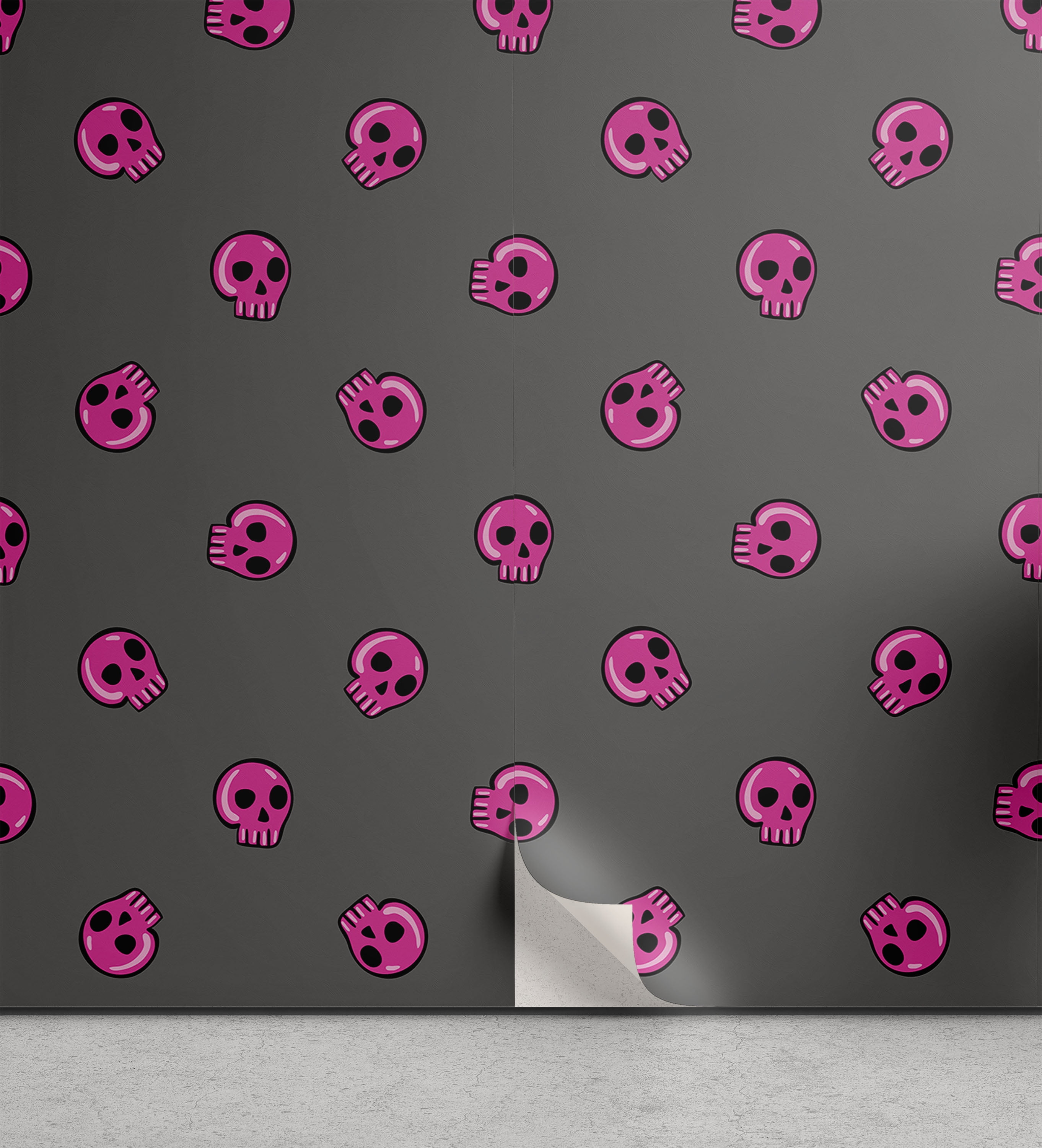 Ambesonne Skull Peel & Stick Wallpaper for Home, Emo Skulls Teen ...