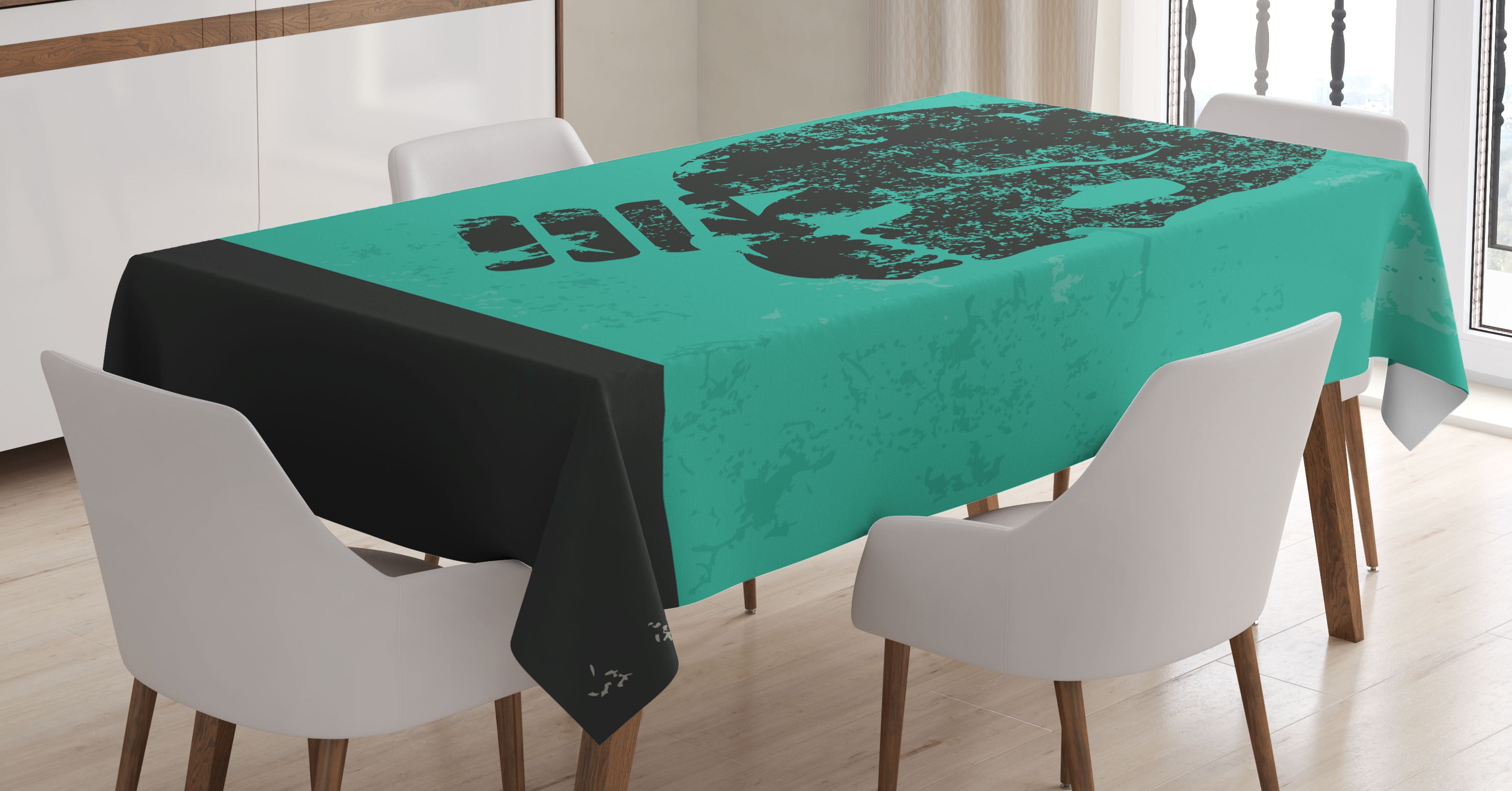 Ambesonne Skull Tablecloth Rectangular Table Cover, Abstract Human ...