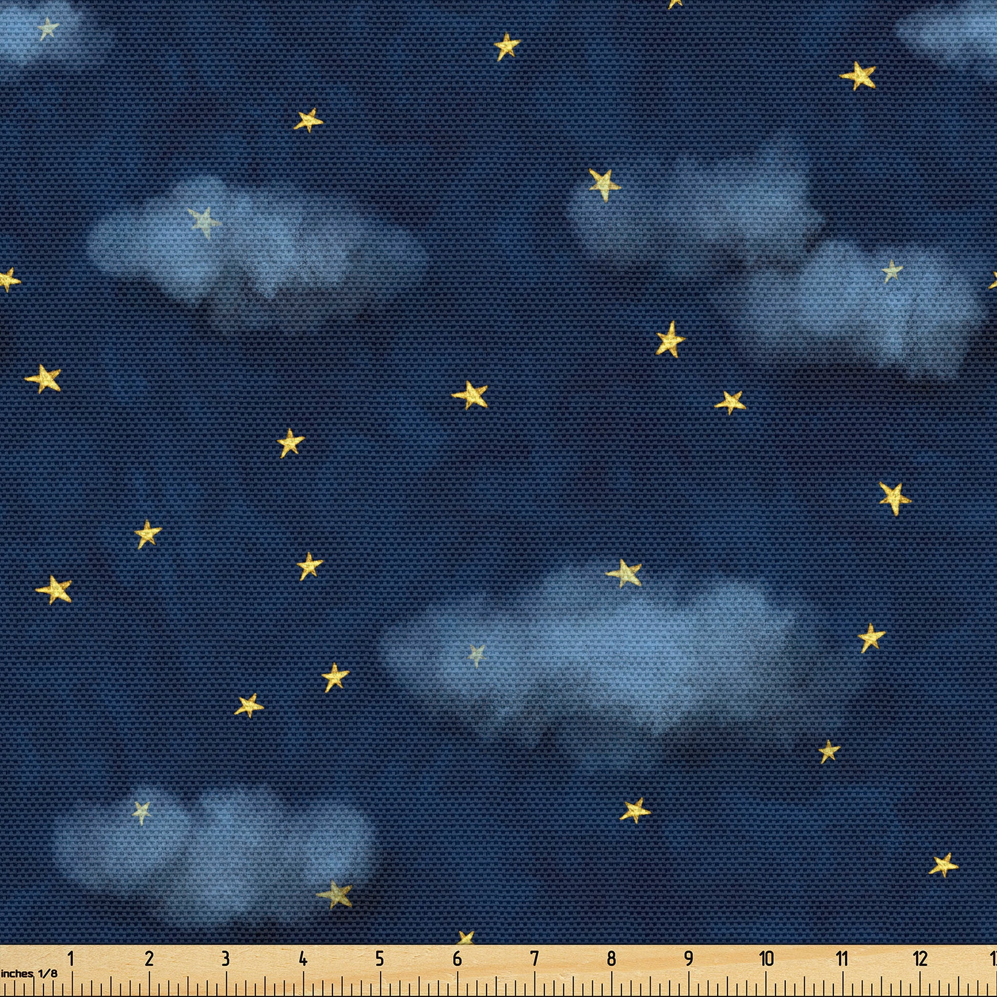 Ambesonne Sky Print Fabric by the Yard Upholstery, Night Time Pattern ...