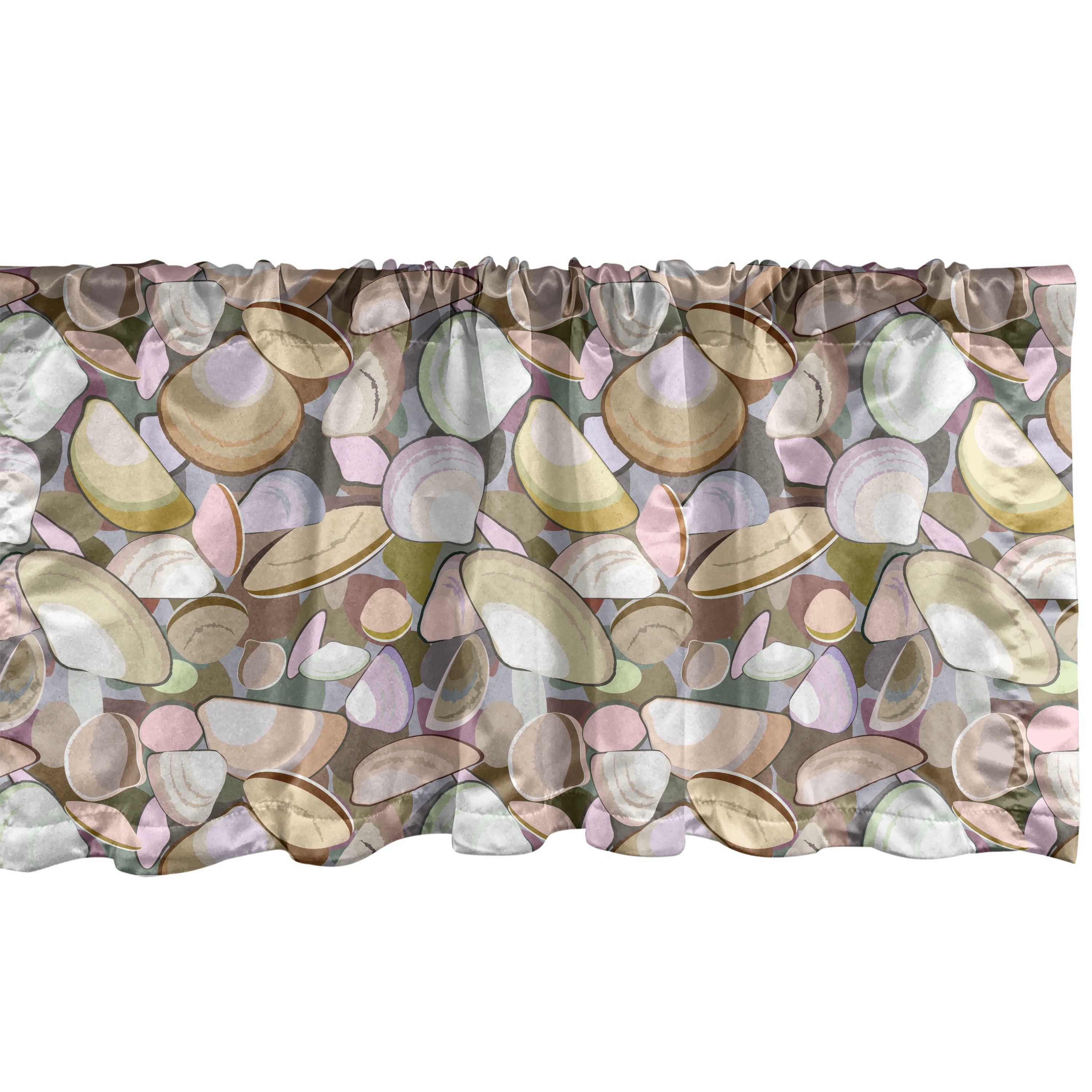 Ambesonne Snail Window Valance, Colorful Sea Shells Tropical, 54" X 12 ...