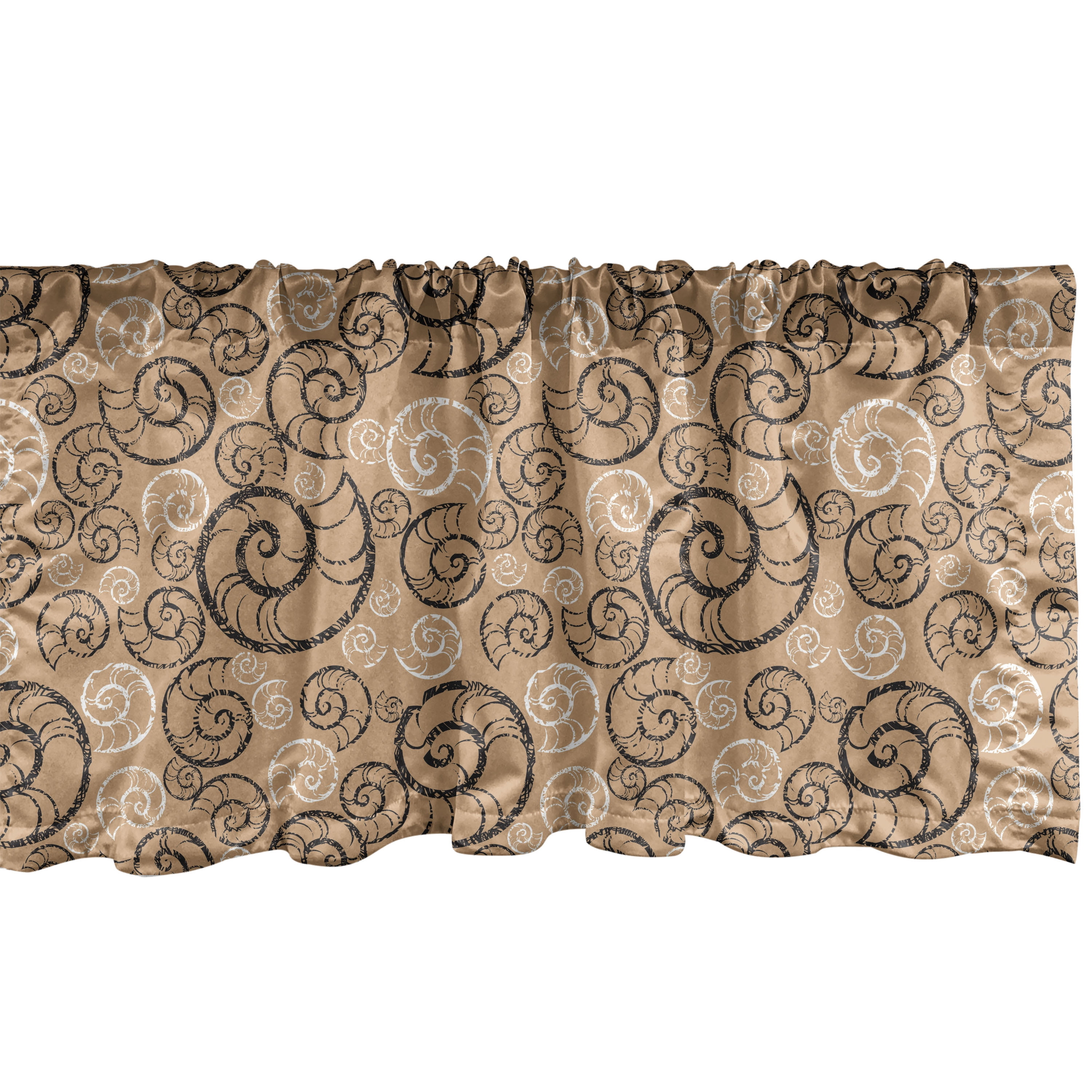 Ambesonne Snail Window Valance, Marine Mollusk Grunge Pattern, 54" X 18 ...