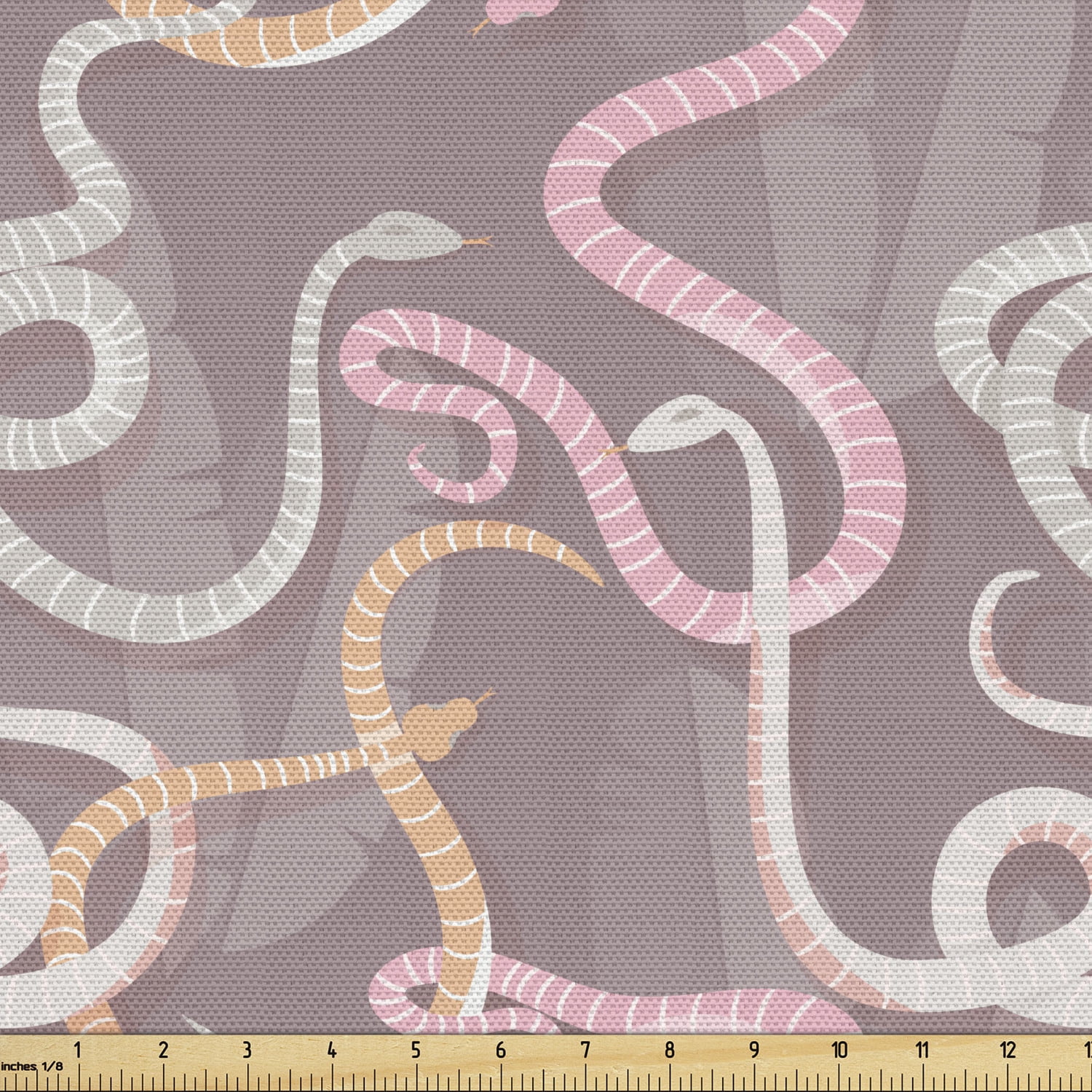 Ambesonne Snake Fabric by the Yard Upholstery, Amazonian Fauna Reptile ...