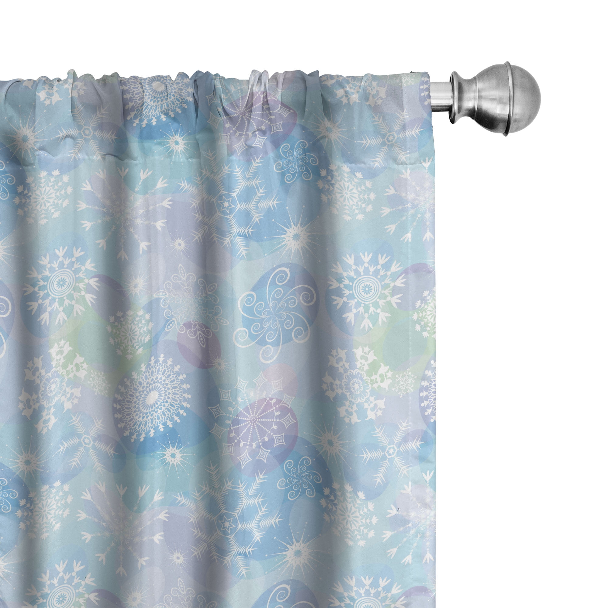 Ambesonne Snowflake Curtains, Bokeh Style Circles, Pair of 28"x84 ...