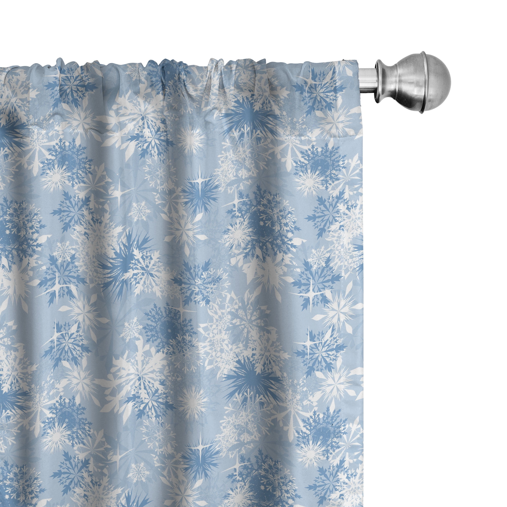 Ambesonne Holiday Drapes, Snowflake Curtains, Christmas Season, 28"x84 ...