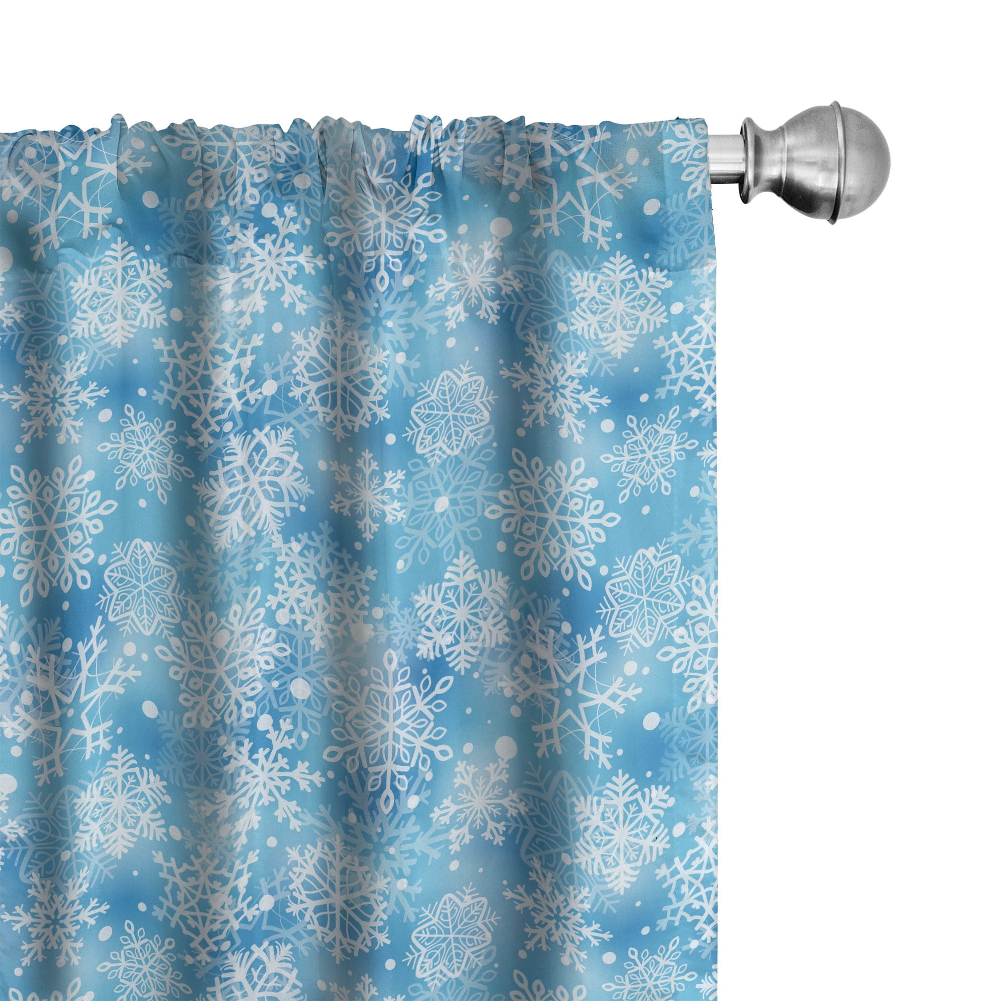 Ambesonne Snowflake Curtains, Pattern of Winter, Pair of 28"x63", Pale ...