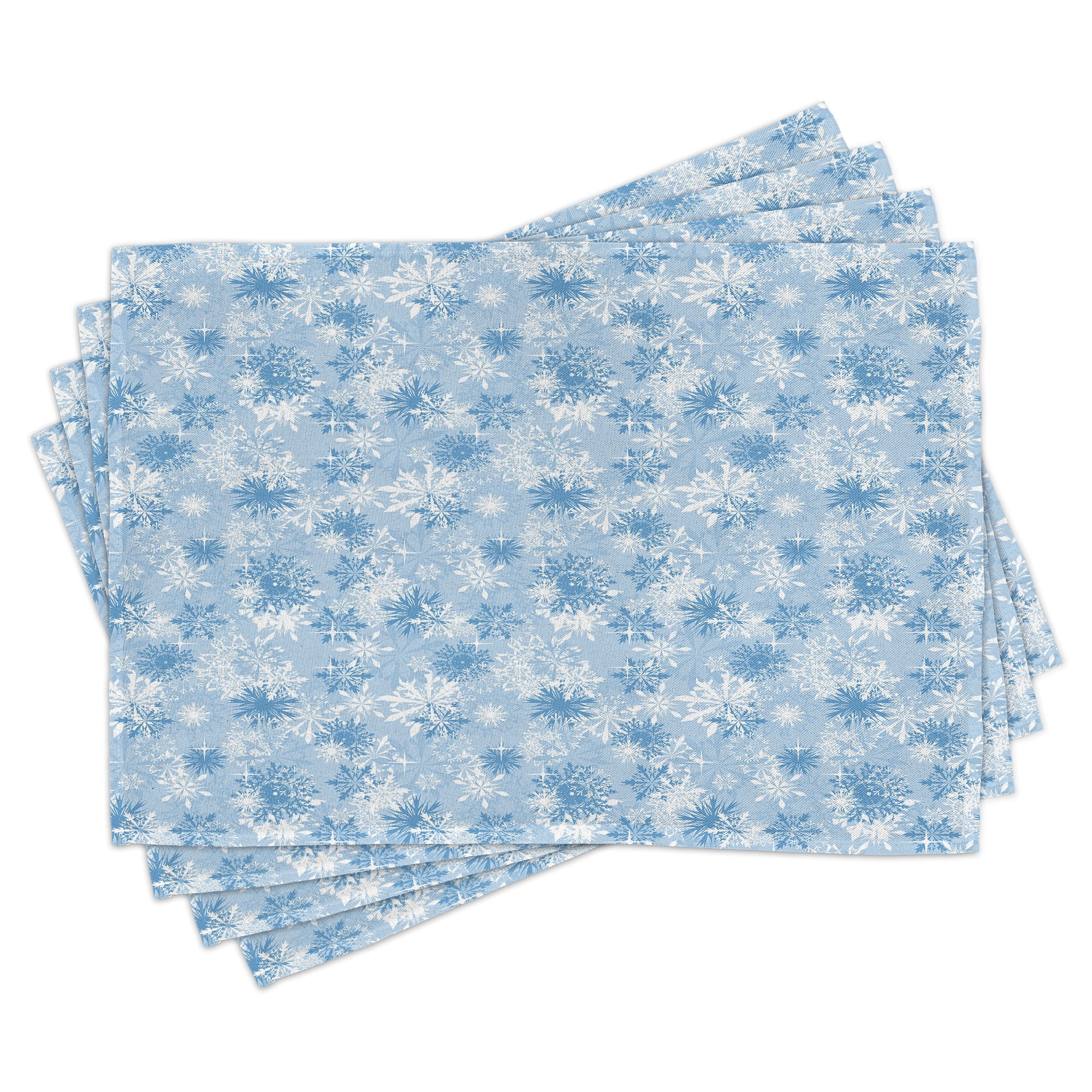 Ambesonne Snowflake Place Mats Set of 4, Christmas Season, Standard ...