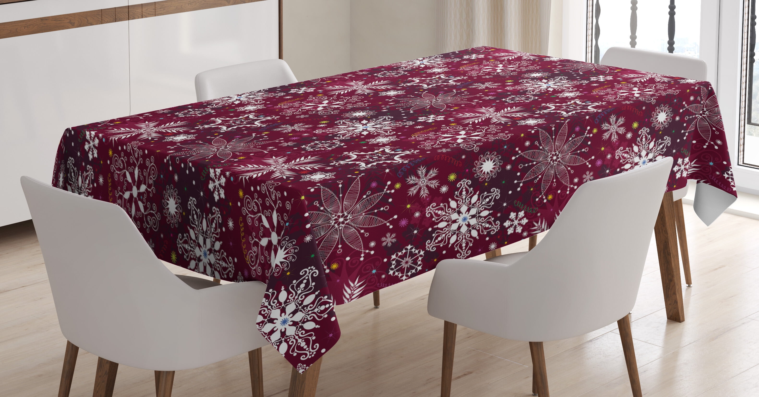 Ambesonne Snowflake Tablecloth Rectangular Table Cover, Starry ...