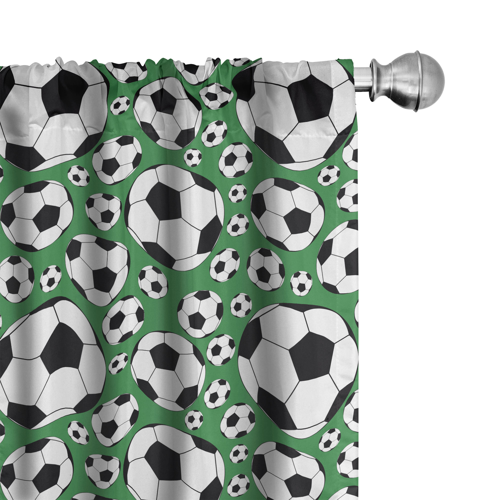 Ambesonne Soccer Curtains, Popular Sports Motif, Pair of 28"x63", Green ...