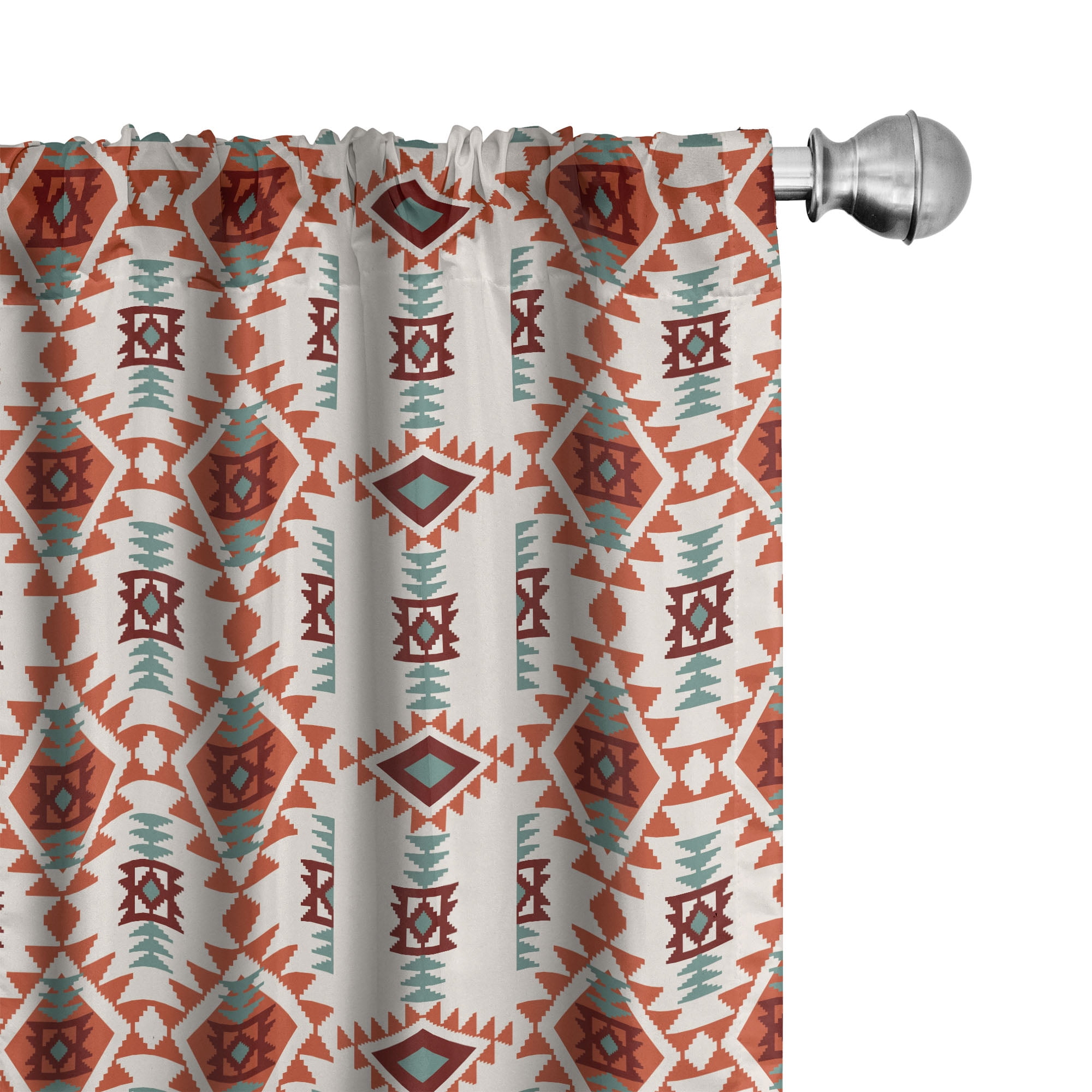 Ambesonne Southwestern Curtains, Aztec Folk Art, Pair of 28"x84", Brown ...