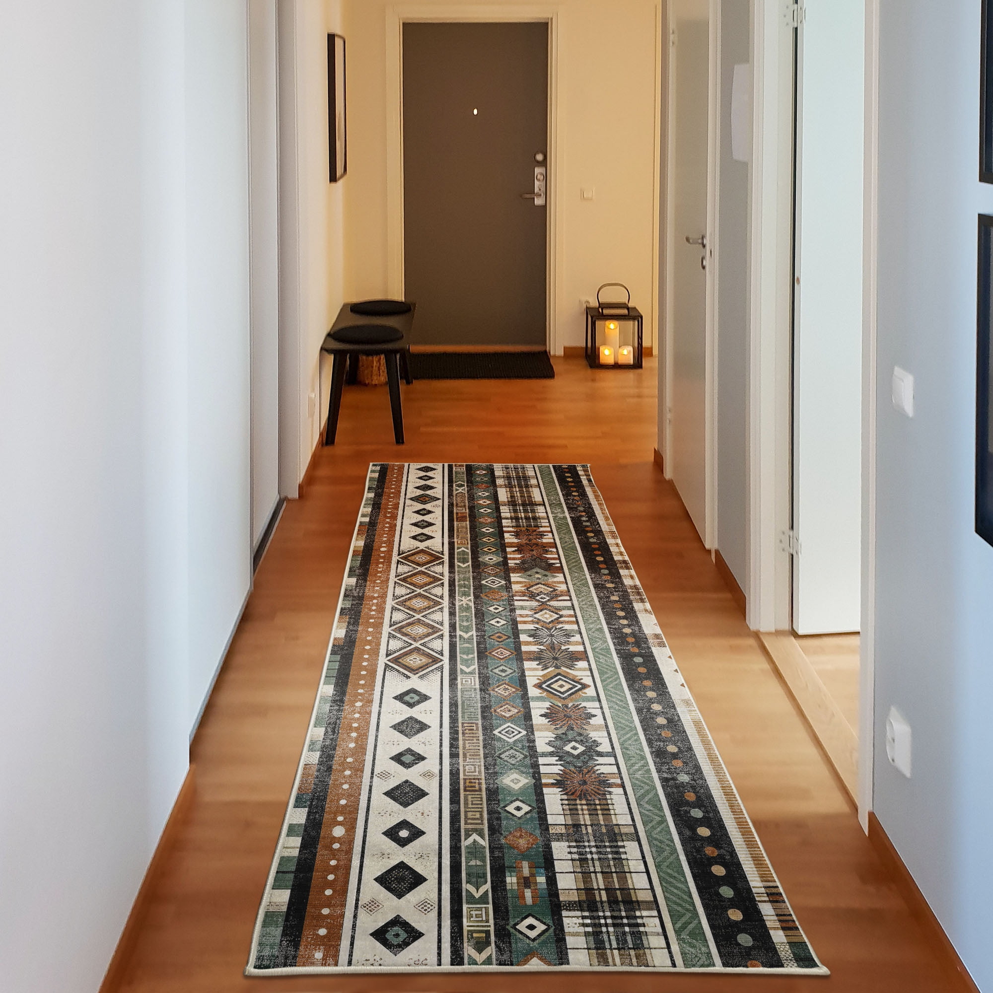 Ambesonne Southwestern Decorative Rug Carpet, Squares Boho Ethnic, 2' 5 ...