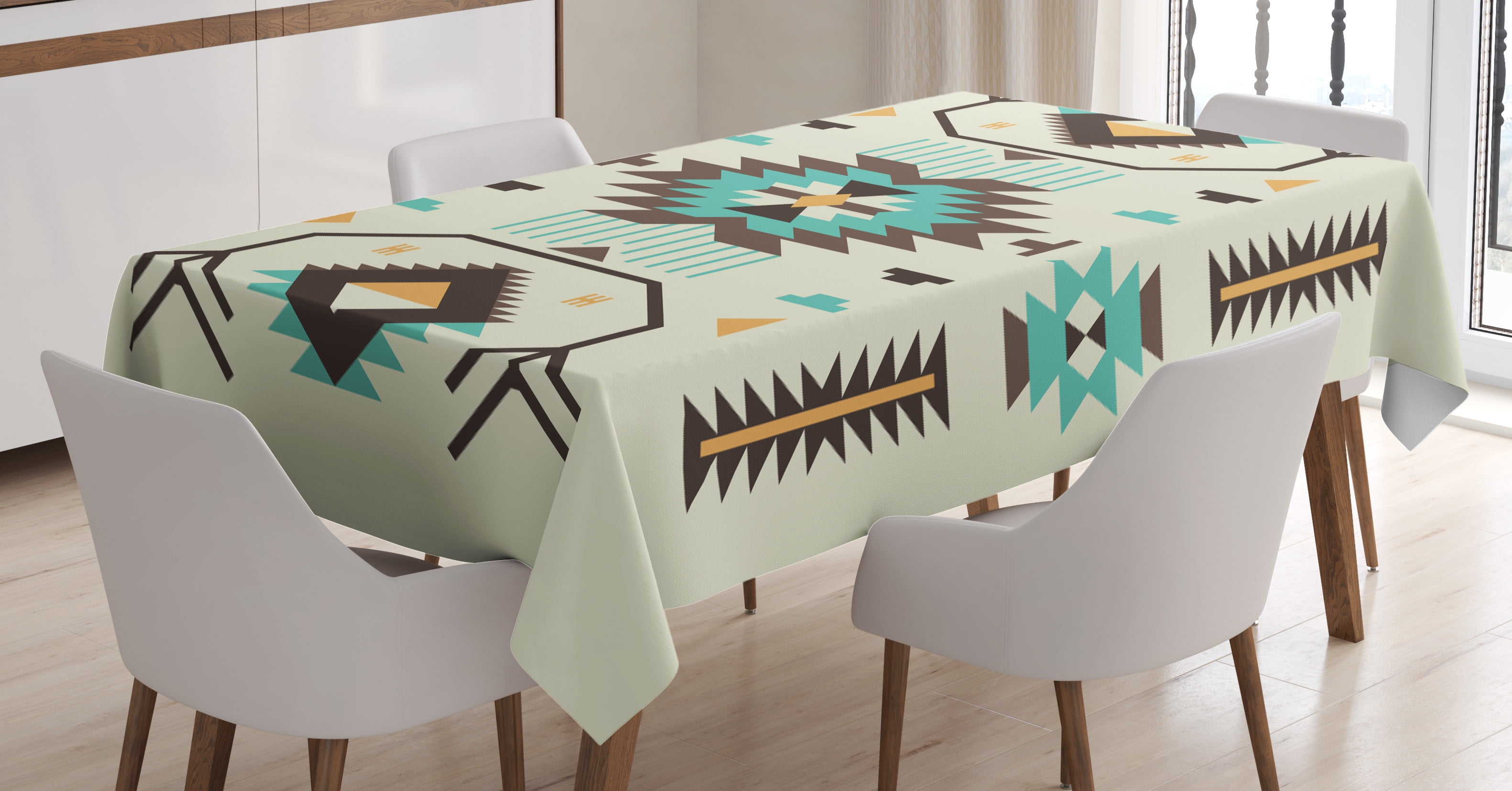 Ambesonne Southwestern Tablecloth Rectangular Table Cover, Aztec Art ...