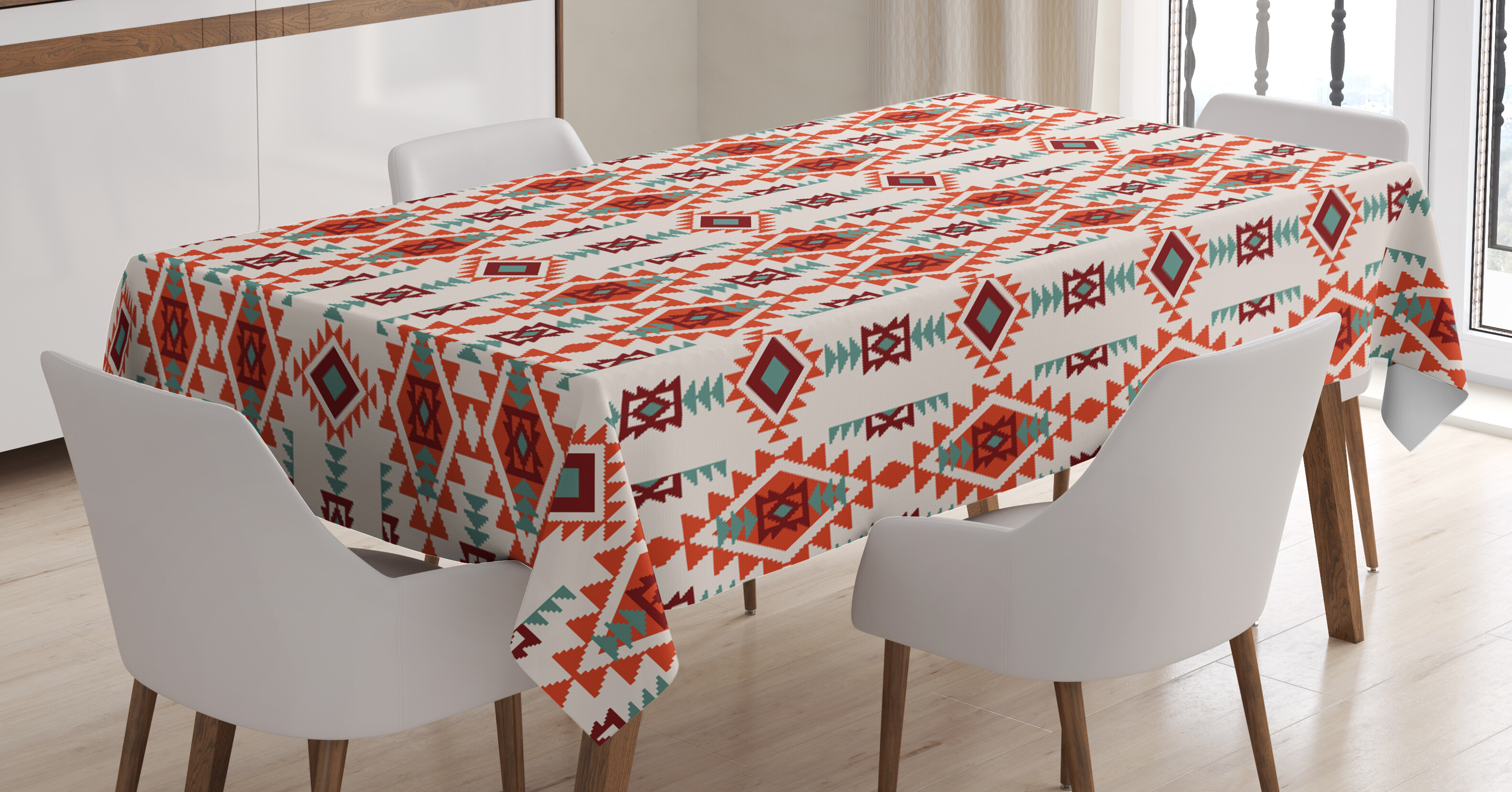 Ambesonne Southwestern Tablecloth Rectangular Table Cover, Aztec Folk ...
