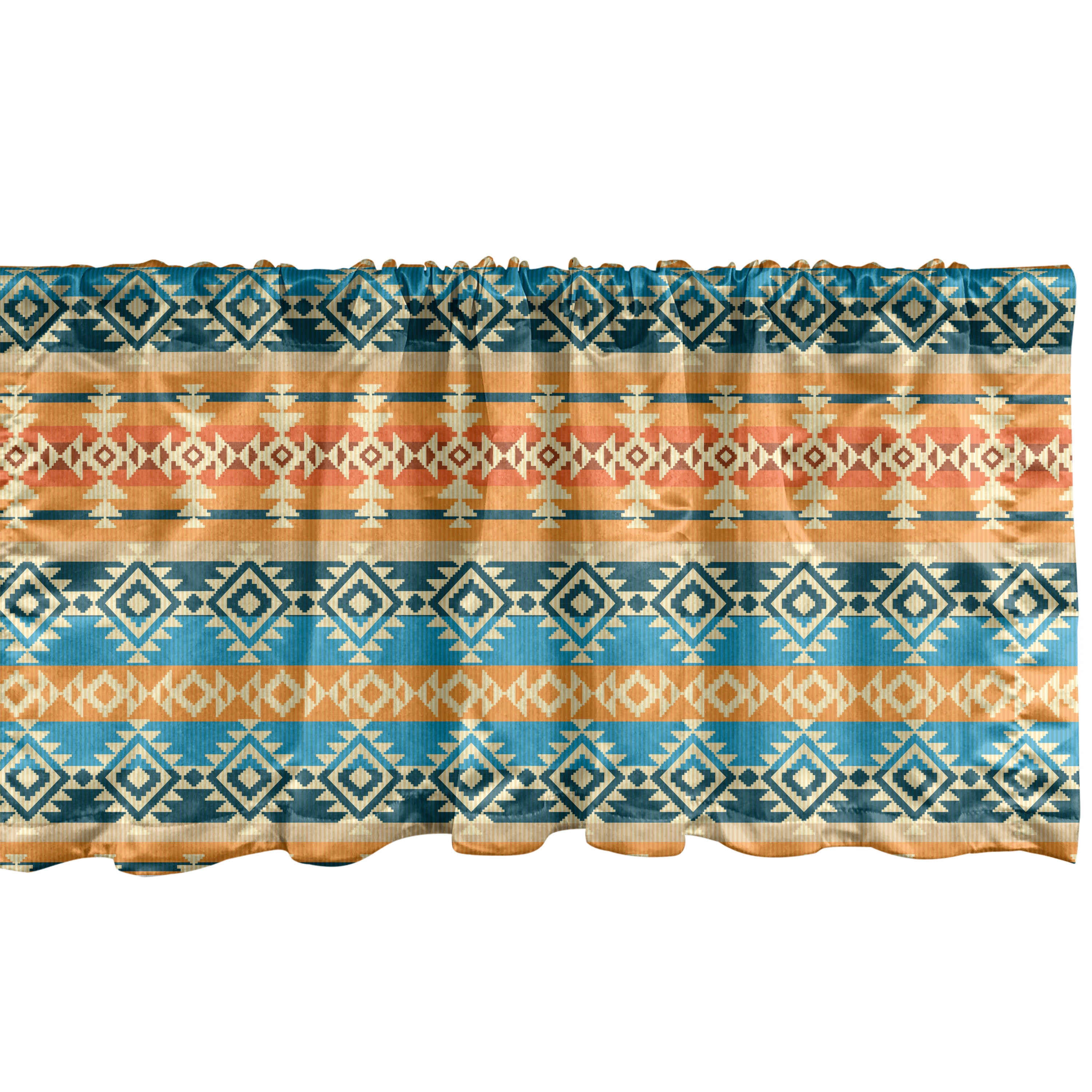 Ambesonne Southwestern Window Valance, Folk Motifs Strips, 54" X 12 ...