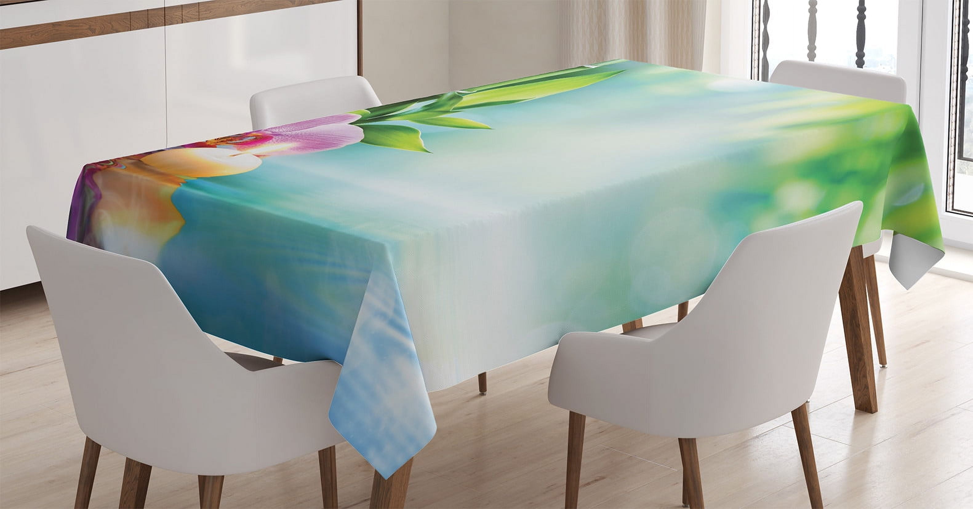 Ambesonne Spa Themed Tablecloth Rectangular Table Cover, Branch ...