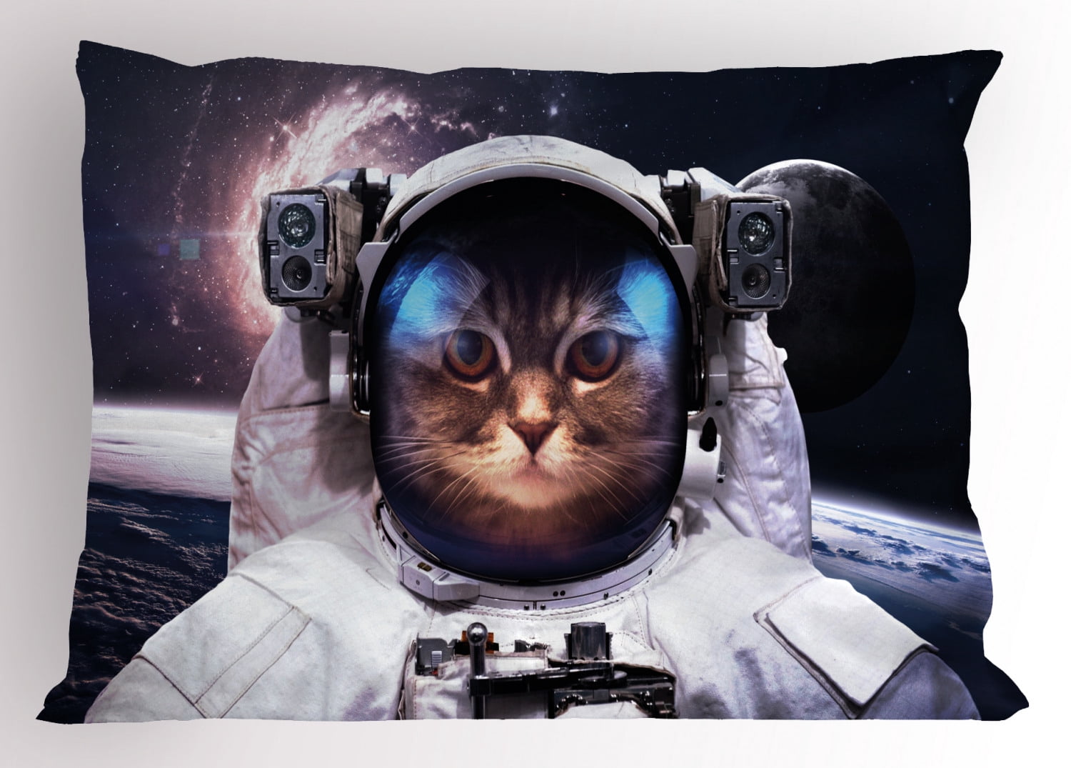Ambesonne Space Cat Pillow Sham, Cosmos Cluster Zodiac, 26" X 20 ...