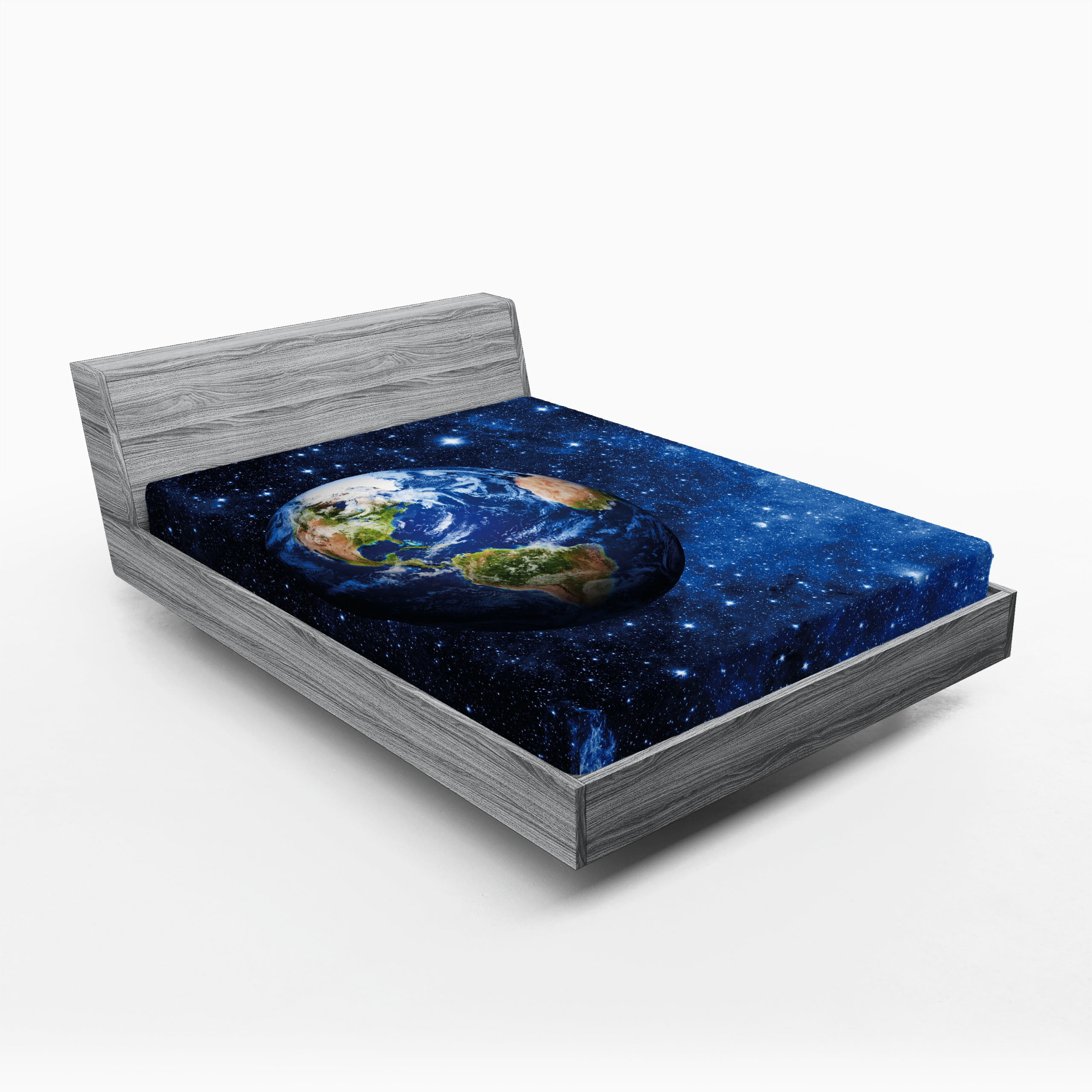 Ambesonne Space Fitted Sheet, Planet Earth Solar System, Full Size ...