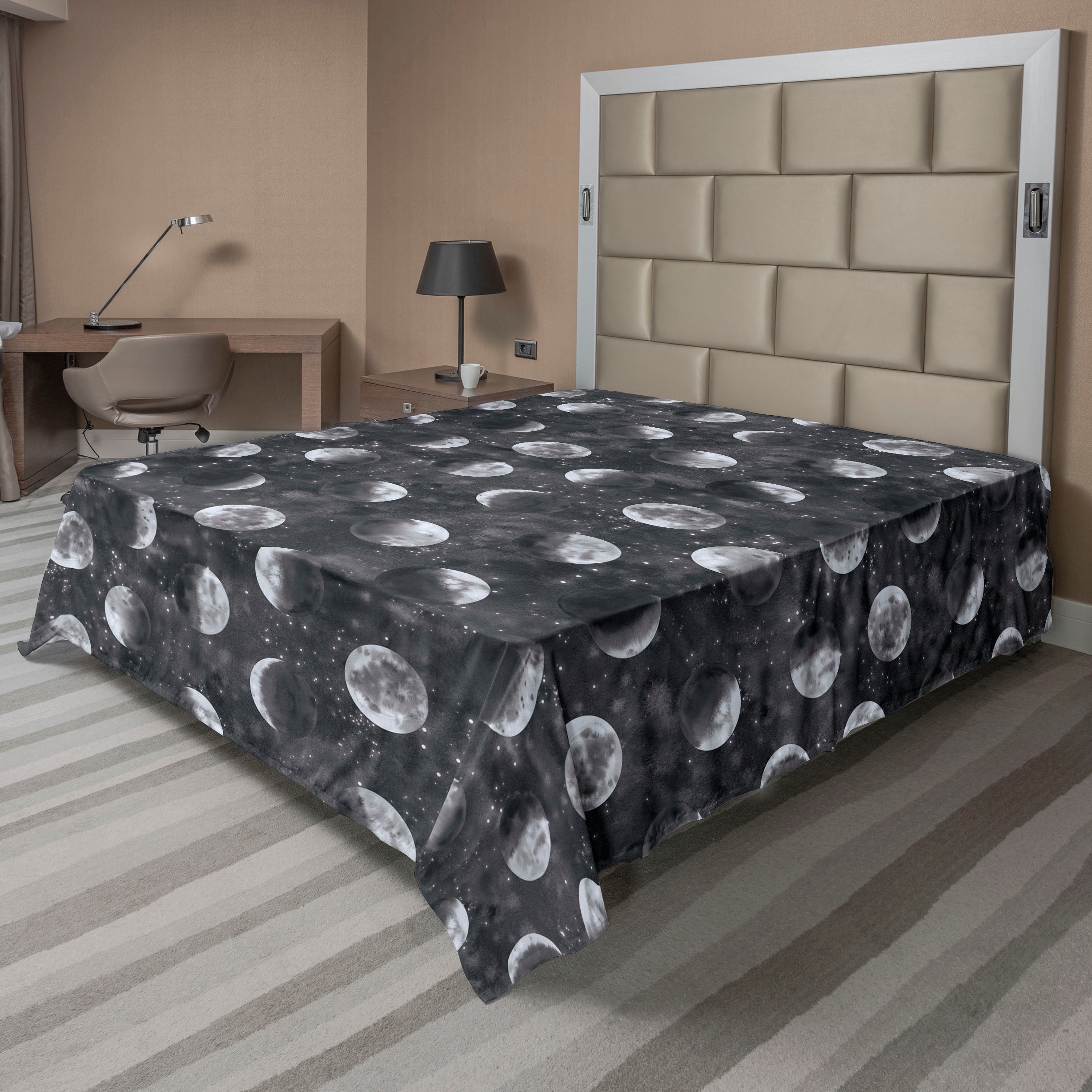 Ambesonne Space Flat Bedding Sheet Soft Top Sheet, Night Realistic Look ...