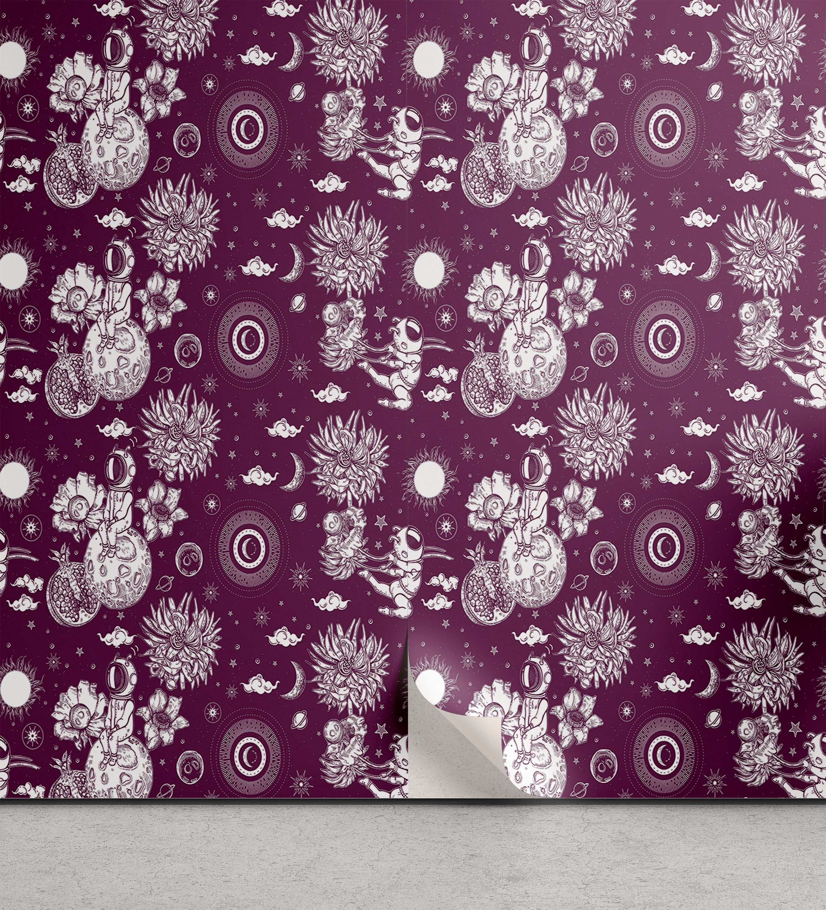 Ambesonne Space Peel & Stick Wallpaper for Home, Astronaut and Sun ...