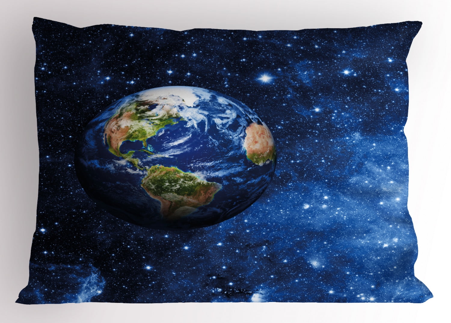 Ambesonne Space Pillow Sham, Planet Earth Solar System, 36" X 20", Blue ...