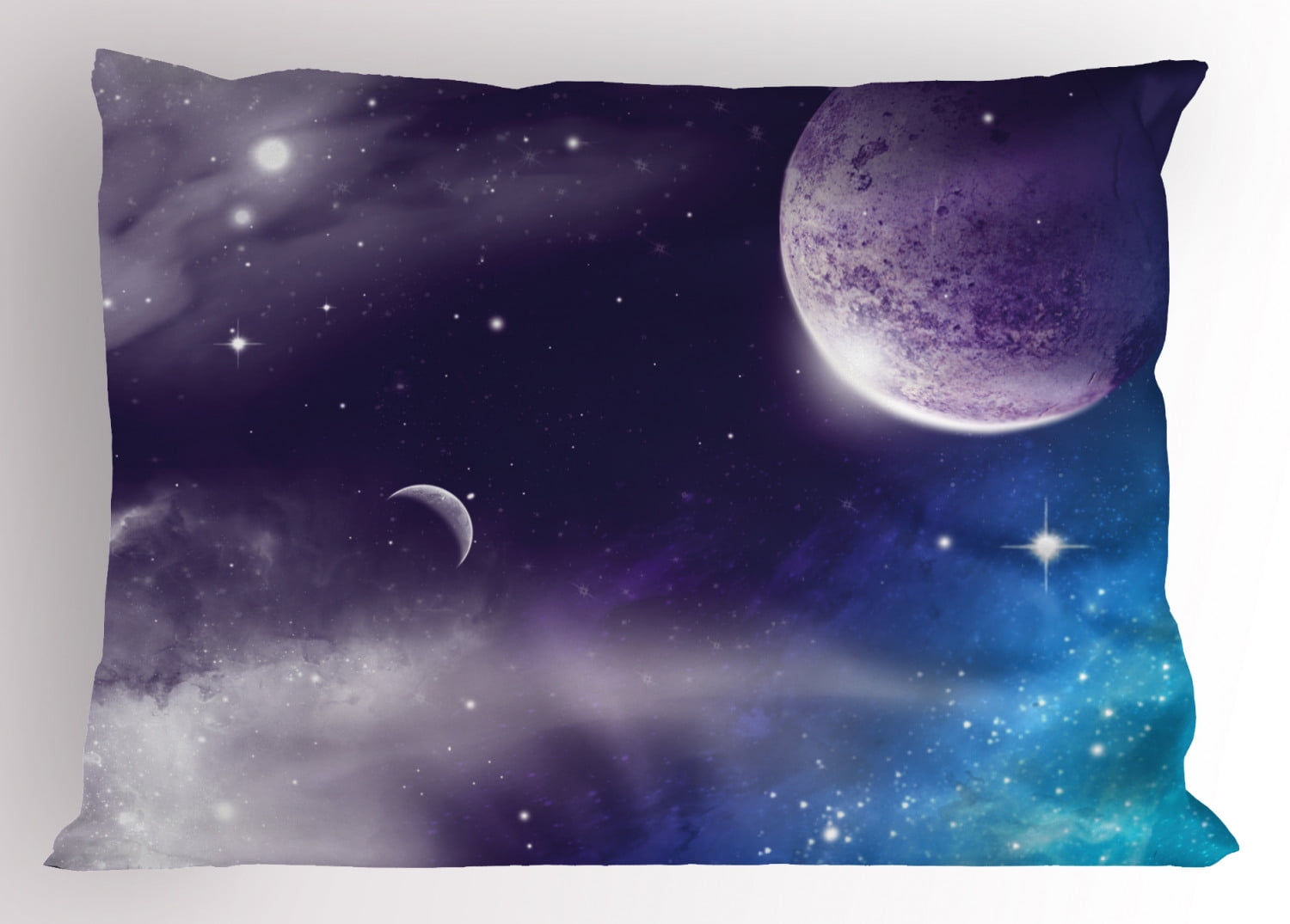 Ambesonne Space Pillow Sham, Starry Night Sky Scenery, 26" X 20", Blue ...