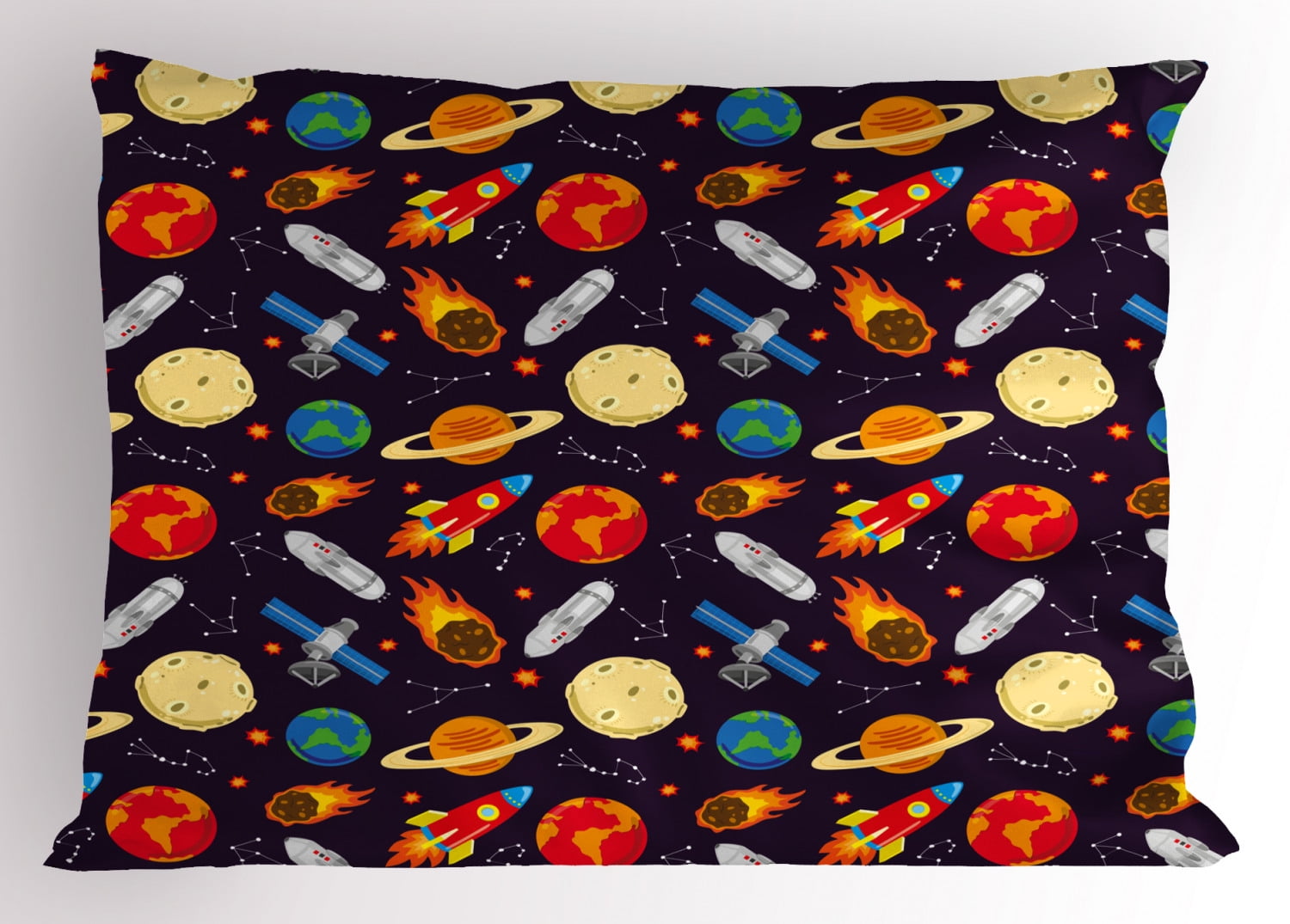 Ambesonne Space Pillow Sham, Universe Theme Earth, 26" X 20 ...