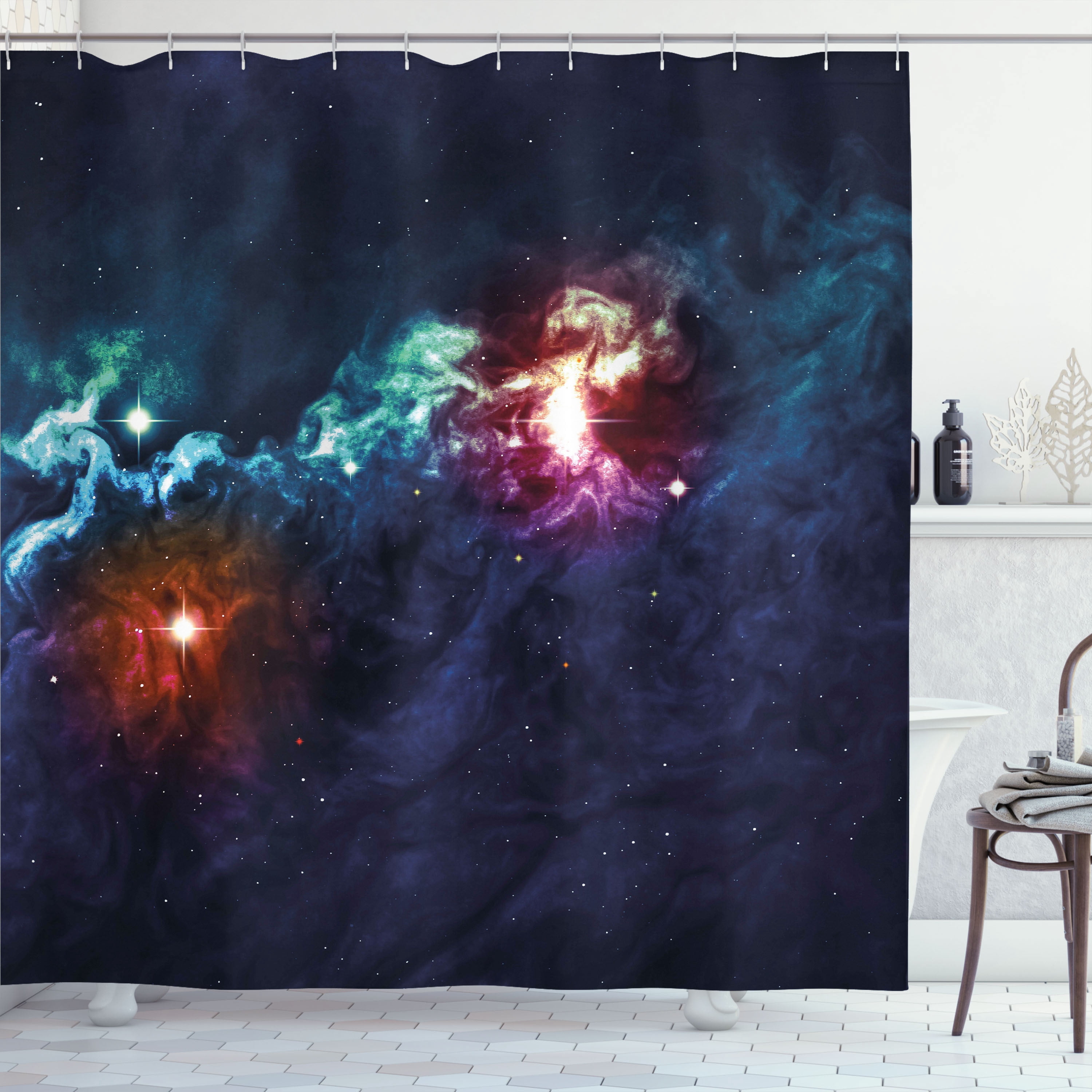 Ambesonne Space Shower Curtain, Cosmos Galactic Star View, 69"Wx75"L ...