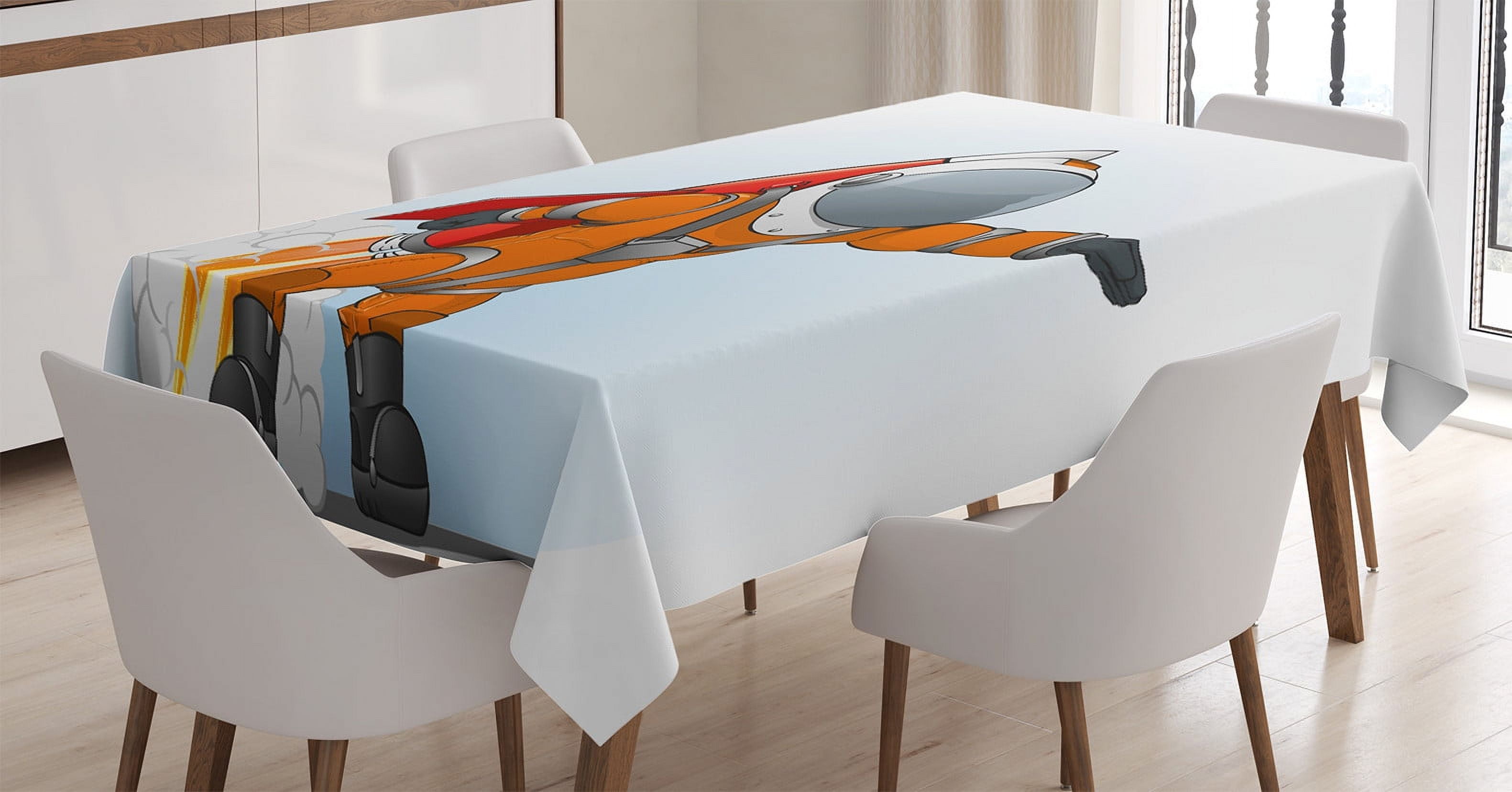 Ambesonne Space Tablecloth Rectangular Table Cover, Astronaut Galaxy ...