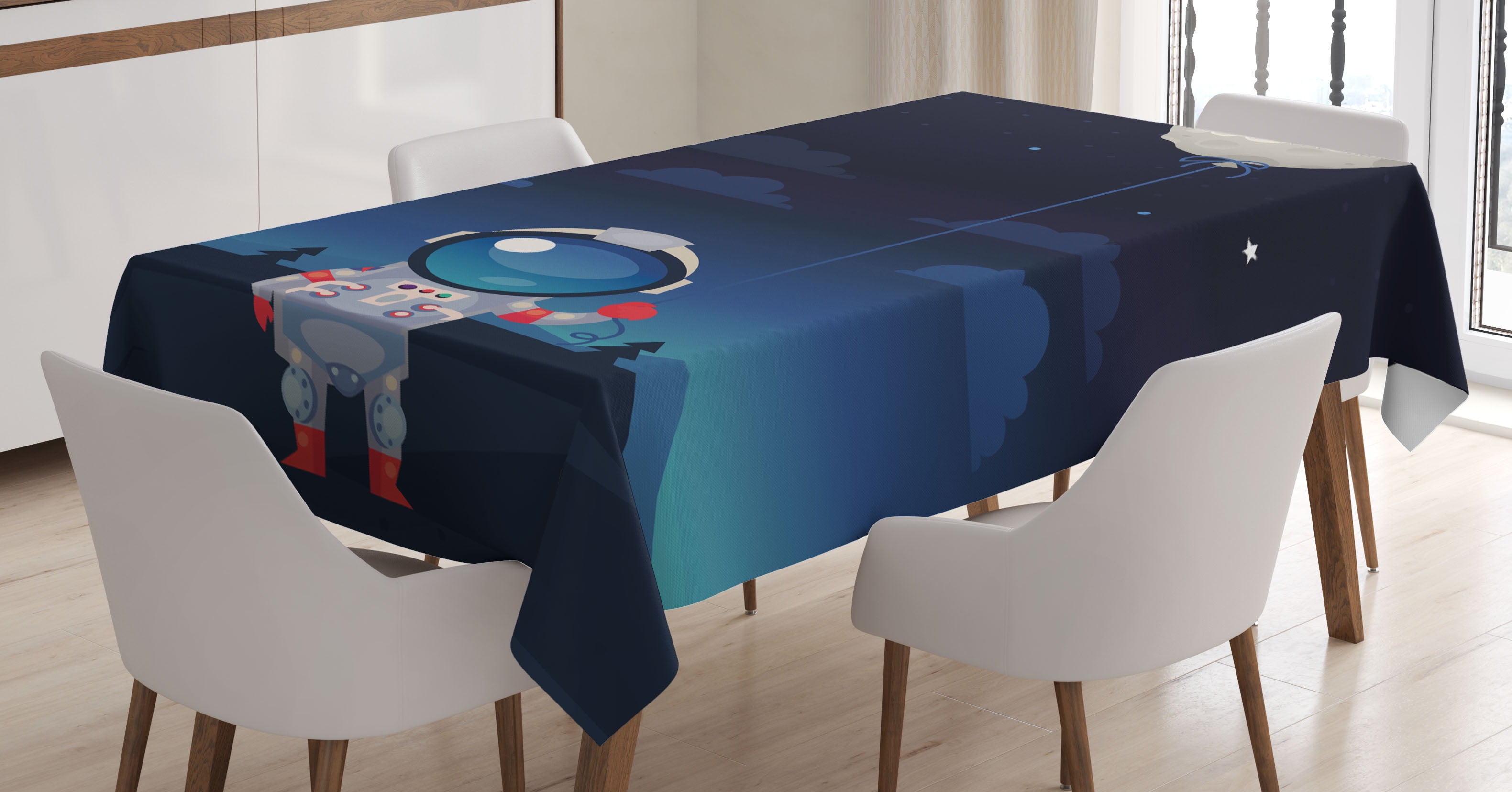 Ambesonne Space Tablecloth Rectangular Table Cover, Astronaut with a ...