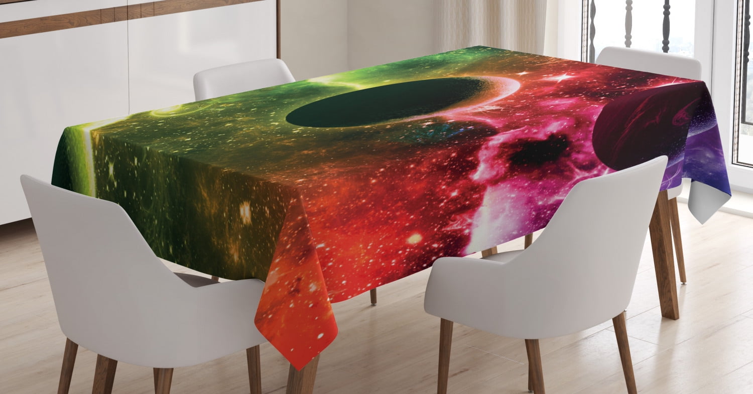 Ambesonne Space Tablecloth Rectangular Table Cover, Cosmos Galaxy ...