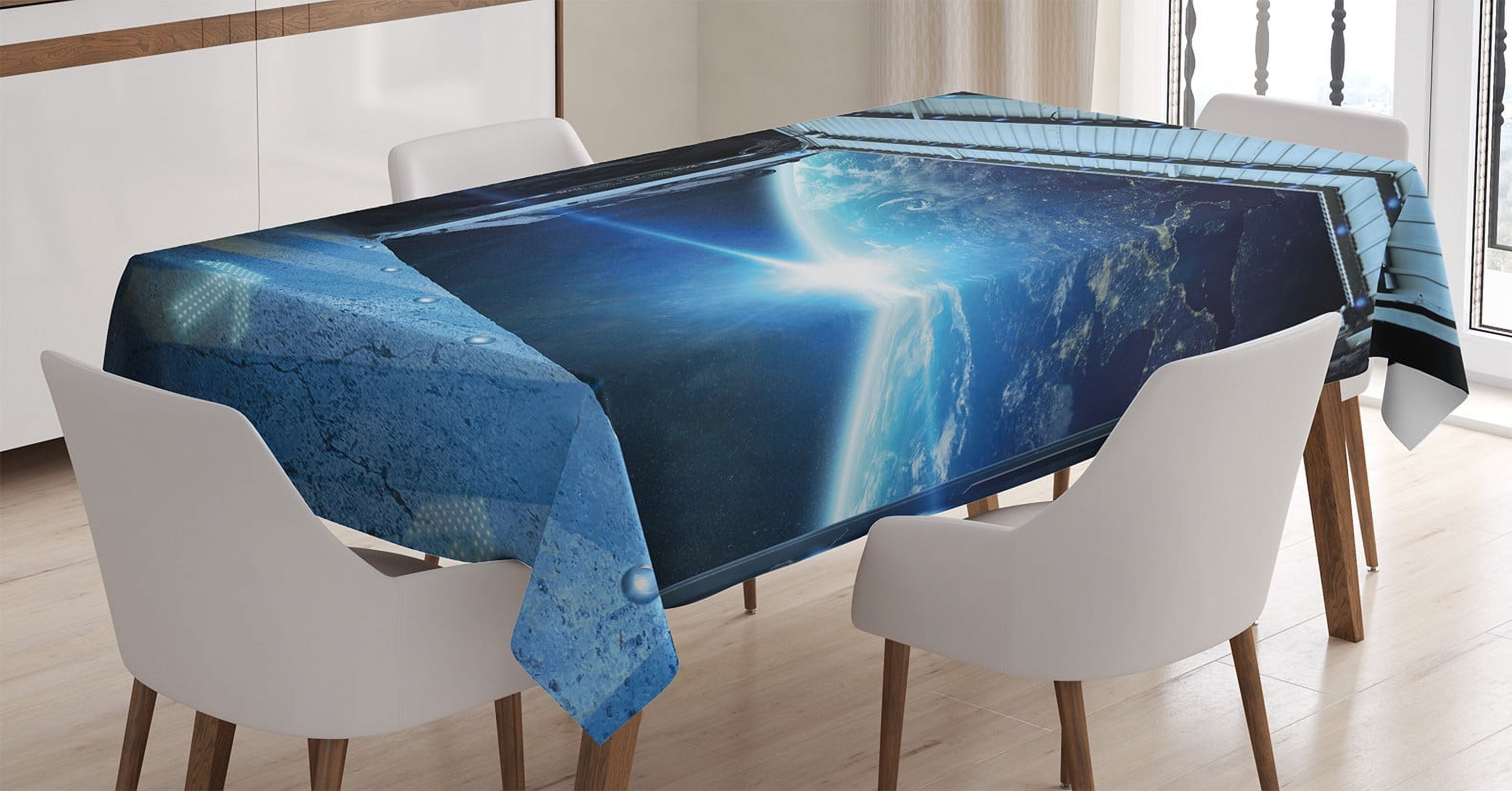 Ambesonne Space Tablecloth Rectangular Table Cover, Stars Galactic ...